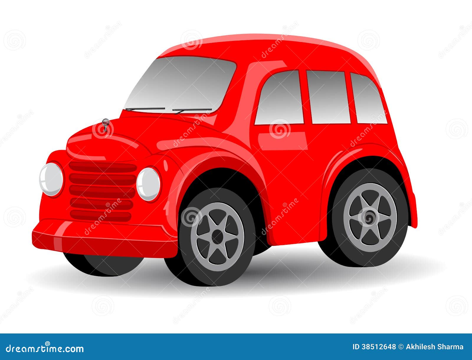 Red Retro / Vintage Car Cartoon Vector Stock Vector - Illustration of ...