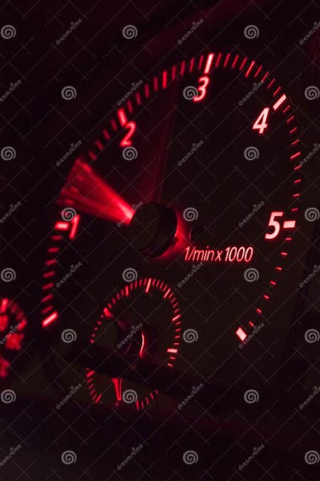 Red rev counter stock image. Image of engine, movement - 780383