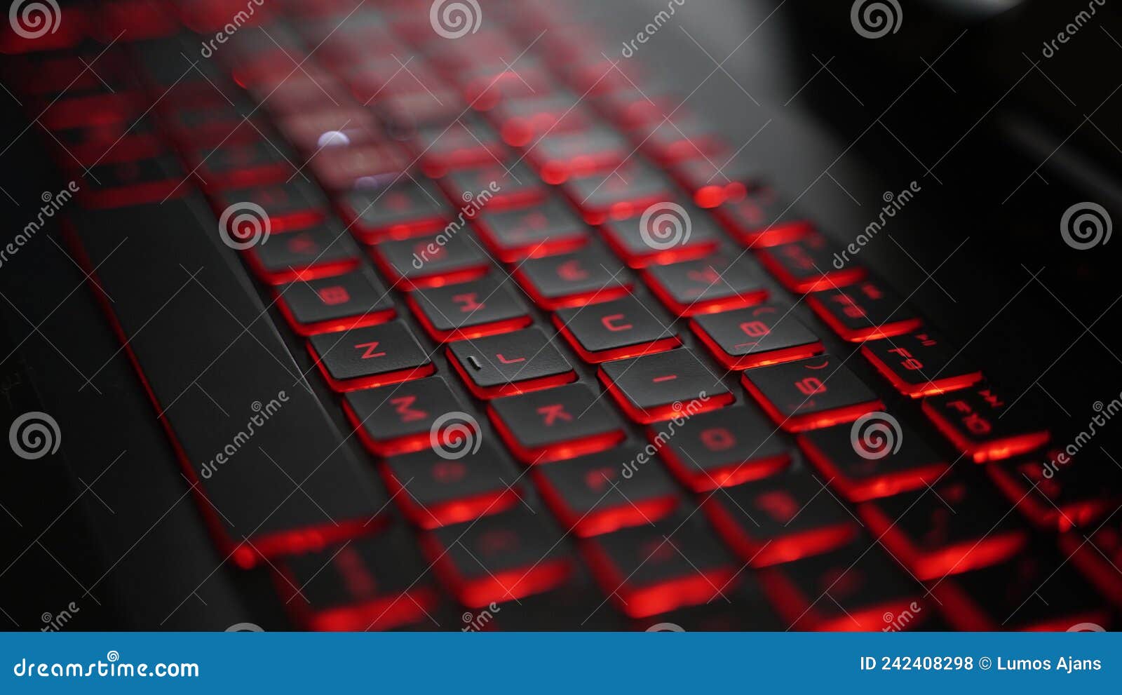 Red RGB Laptop Keyboard Keys Close Up Stock Photo - Image of notebook ...