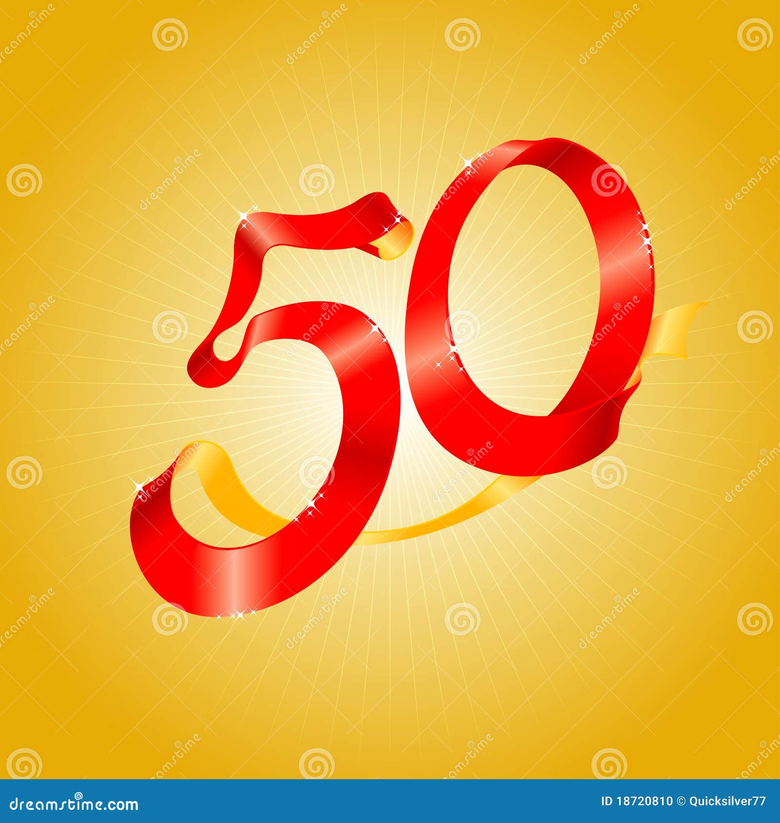 Red Ribbon 50 stock vector. Illustration of chrome, ribbon - 18720810