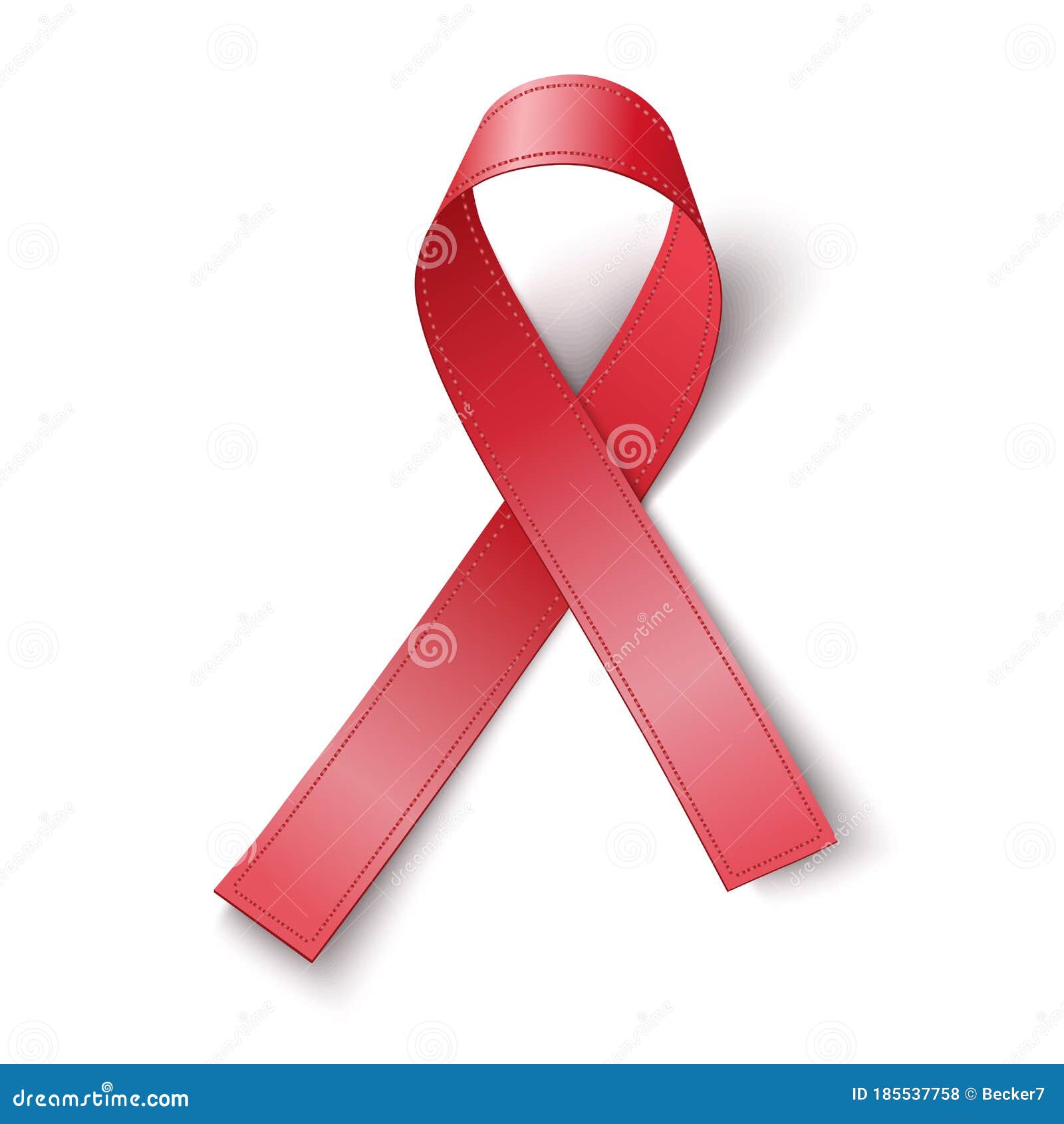 Red Ribbon, AIDS Awareness Symbol, Isolated on White Stock Vector ...