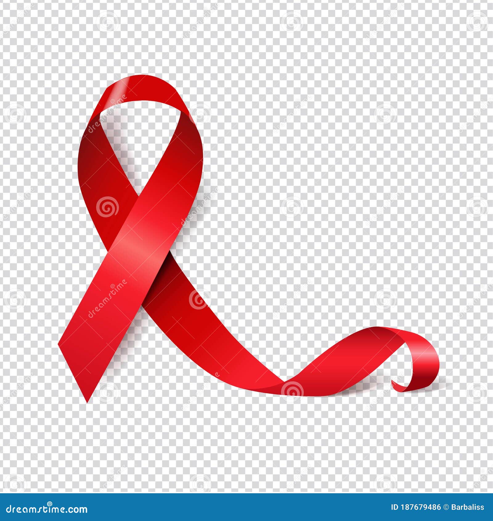 Red Ribbon Aids In Hands Continuous One Line Drawing. Support Hope For ...