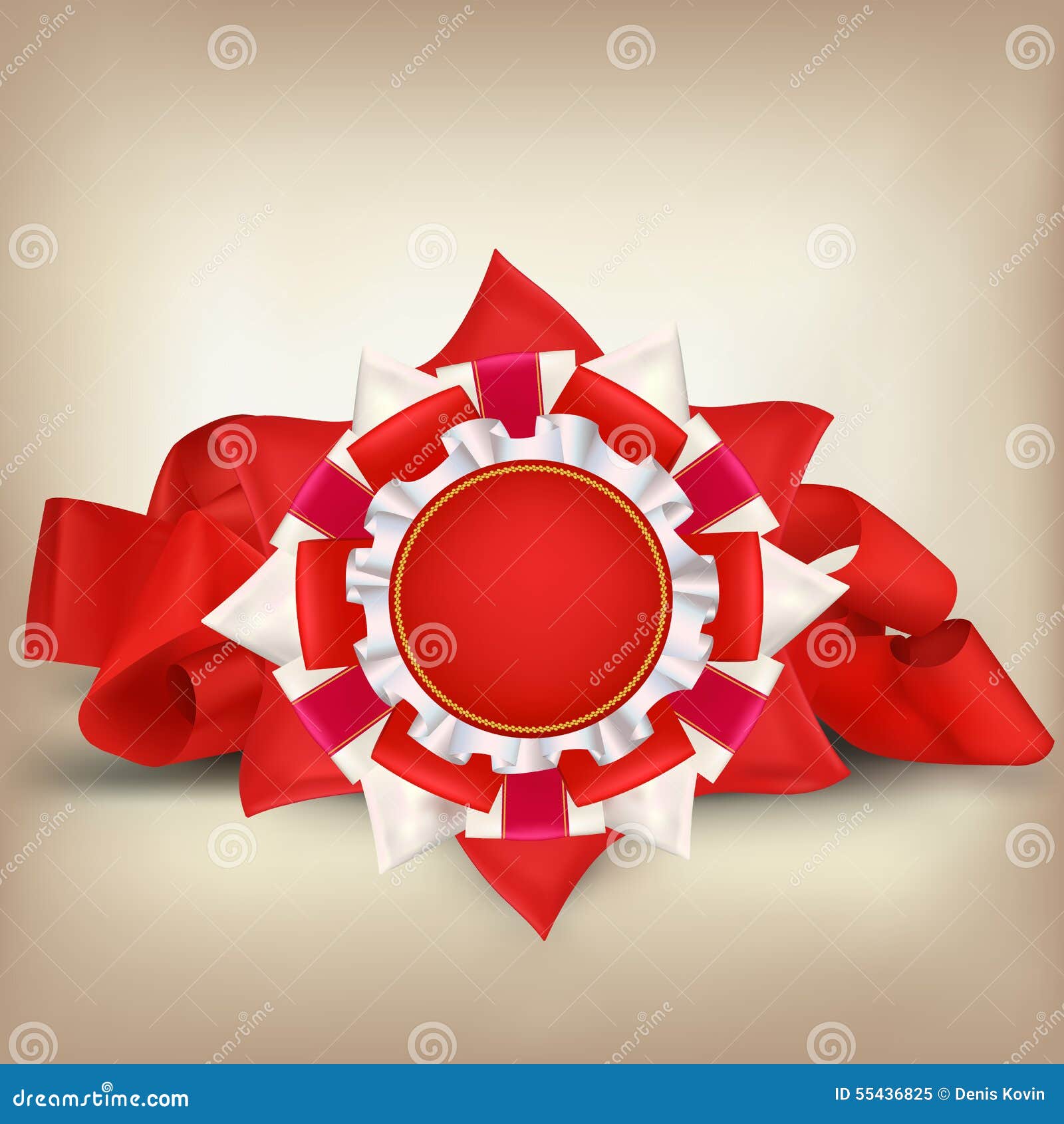 Red ribbon award stock illustration. Illustration of badge - 55436825