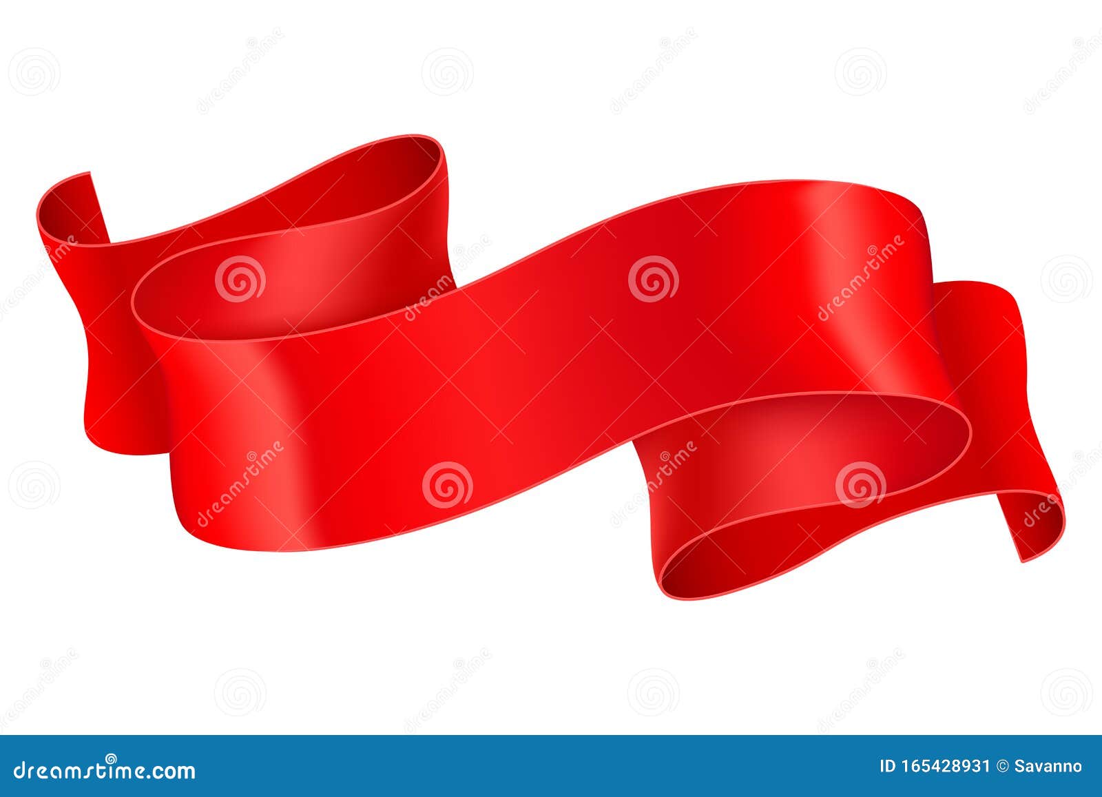 Red Ribbon Banner. 3d Vector Illustration Stock Vector - Illustration ...