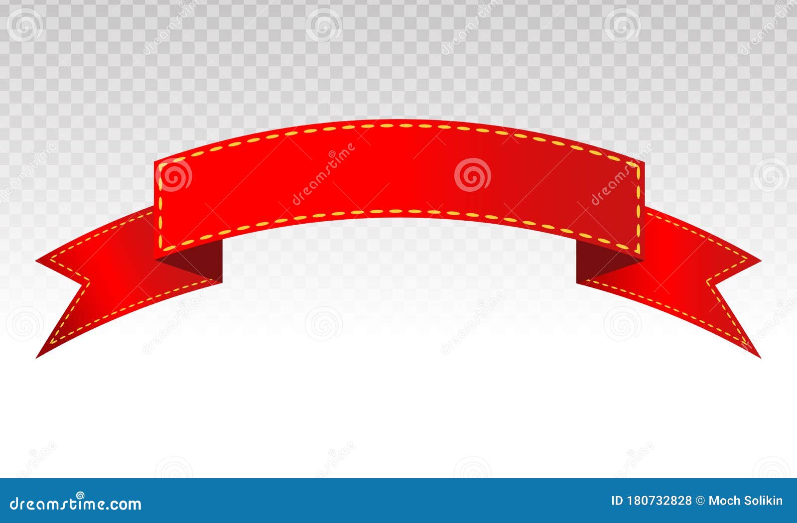 Red Ribbon Banner Flat Design on a Transparent Background Stock Vector ...