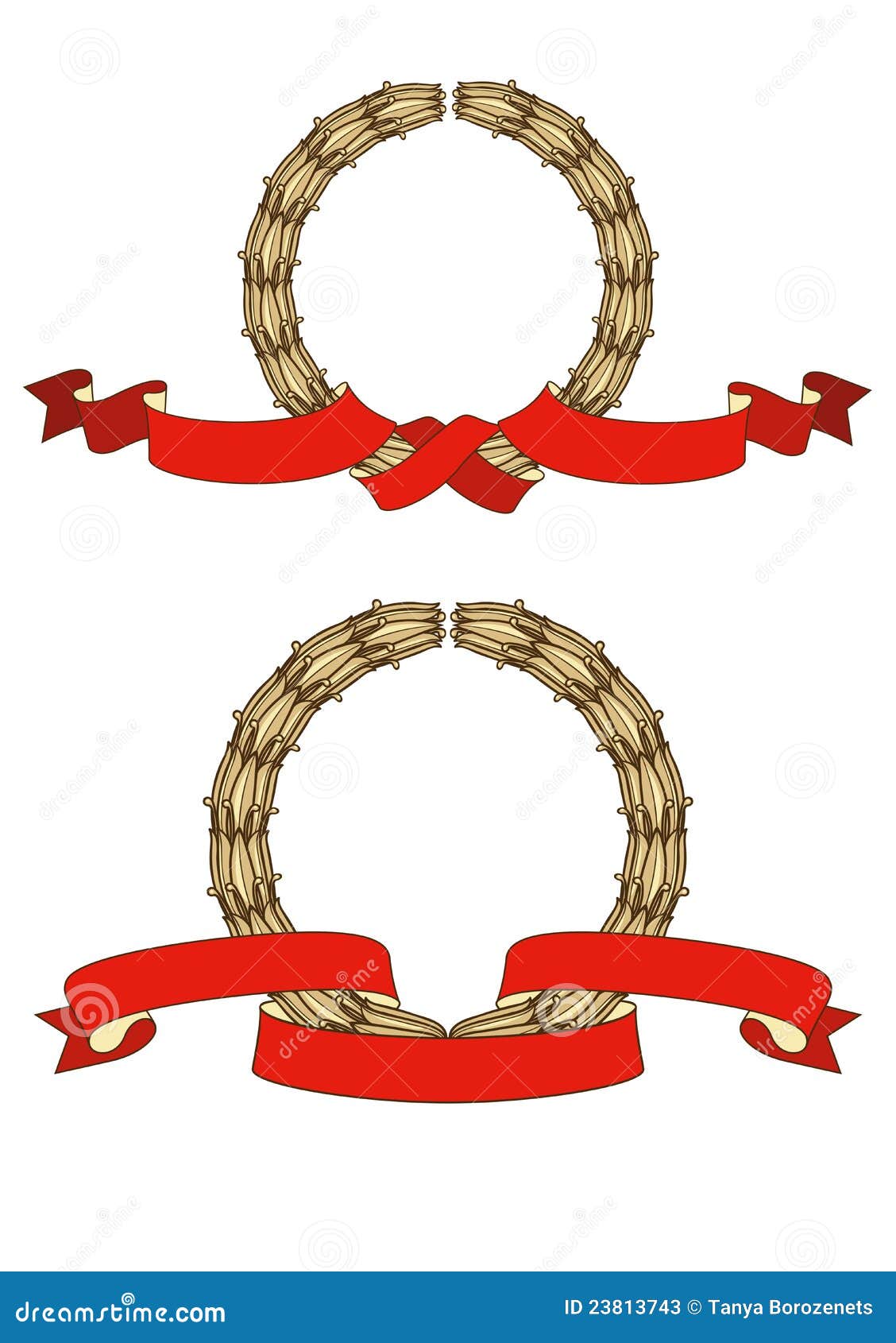 Red Ribbon Banner and Laurel Stock Vector - Illustration of award ...