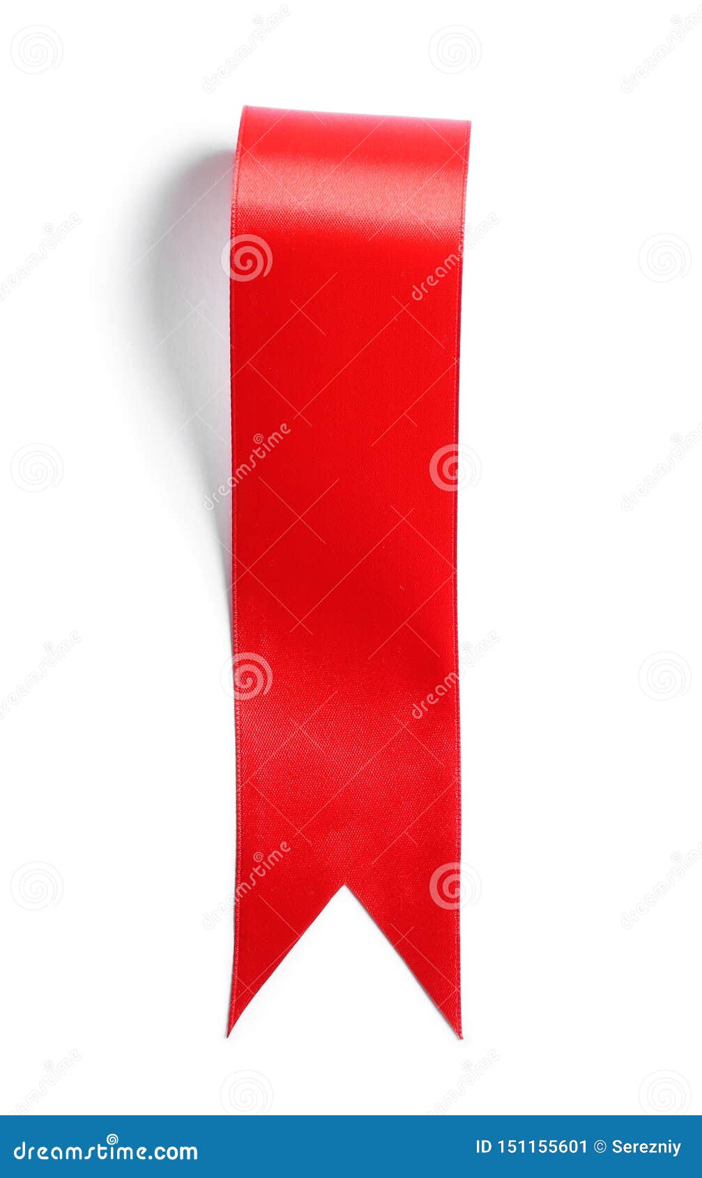 Red Ribbon Bookmark Isolated on White Stock Image - Image of background ...