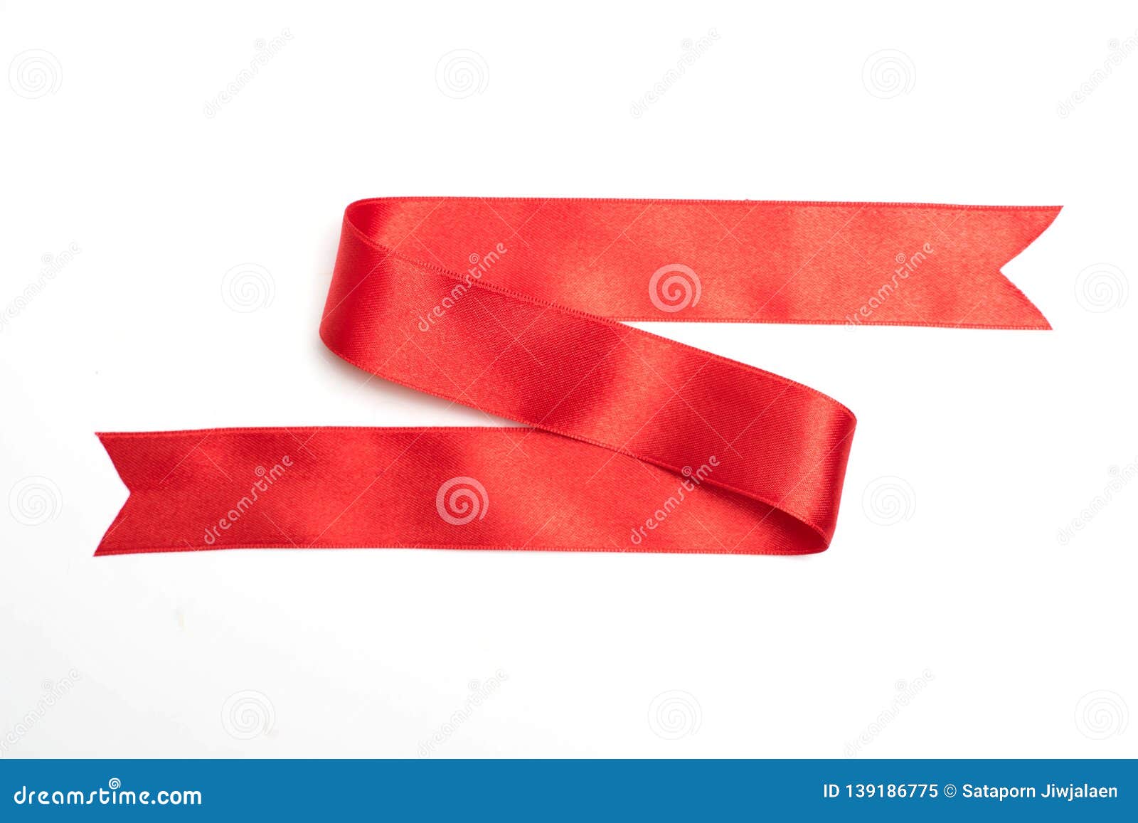 Red Ribbon Border Isolated on White Stock Image - Image of space ...