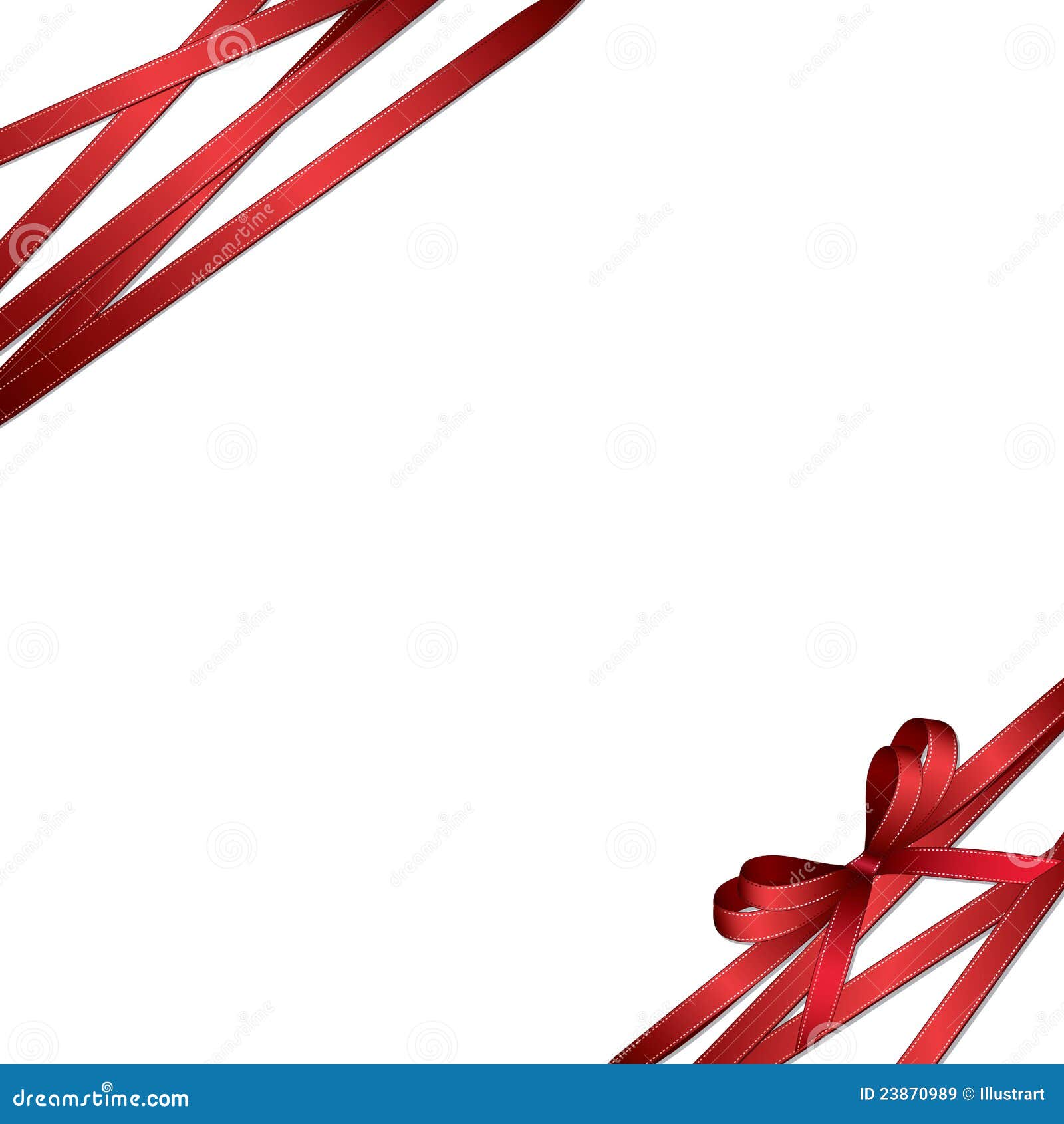 Red Ribbon and Bow Background Stock Vector - Illustration of knot, thin ...