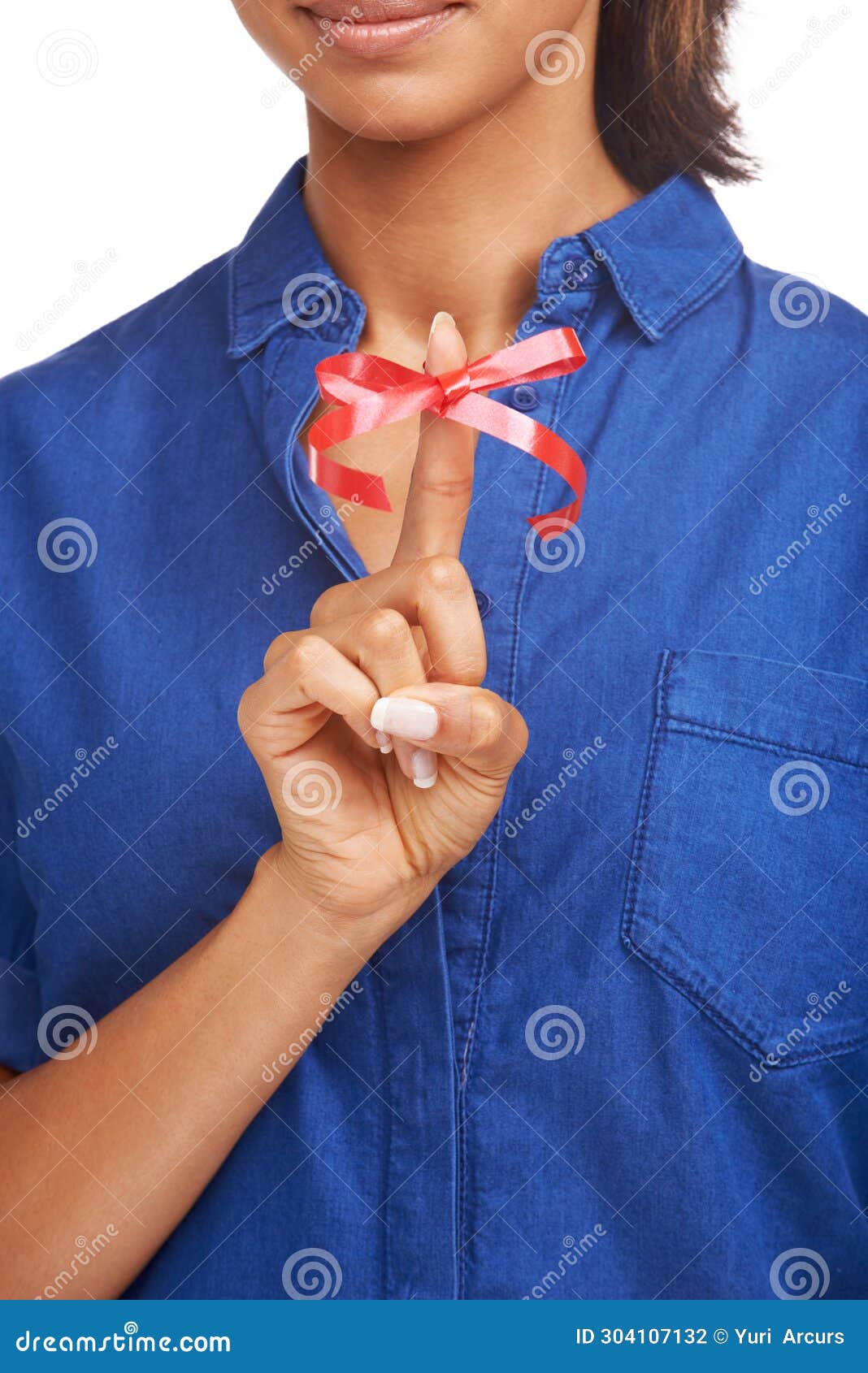 Red, Ribbon and Bow on Finger for Reminder of Event, Commitment or Sign ...