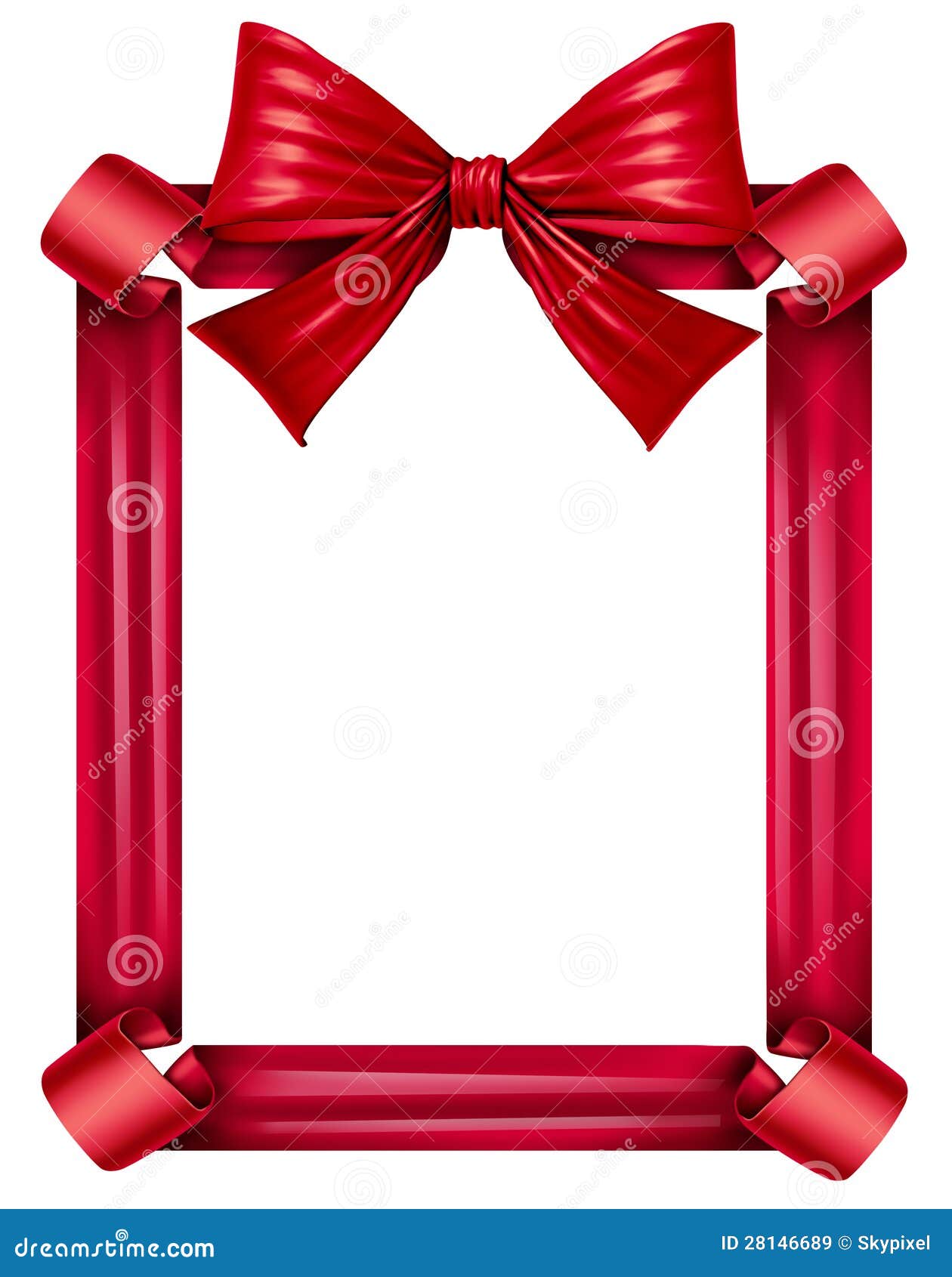 Red Ribbon and Bow Frame stock illustration. Illustration of silk ...