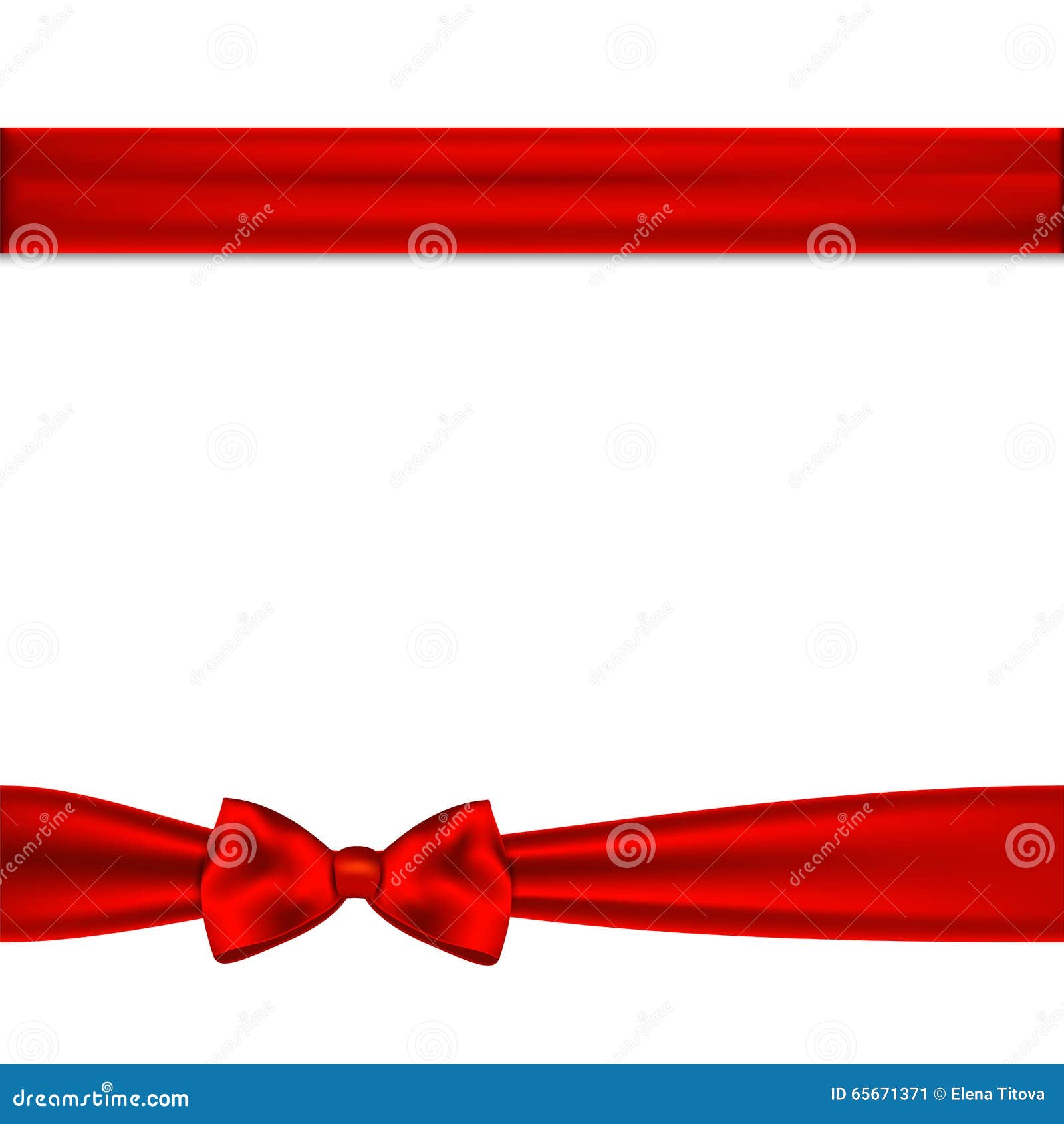 Red Ribbon Bow Horizontal Border Stock Vector - Illustration of ...