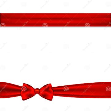 Red Ribbon Bow Horizontal Border Stock Vector - Illustration of ...