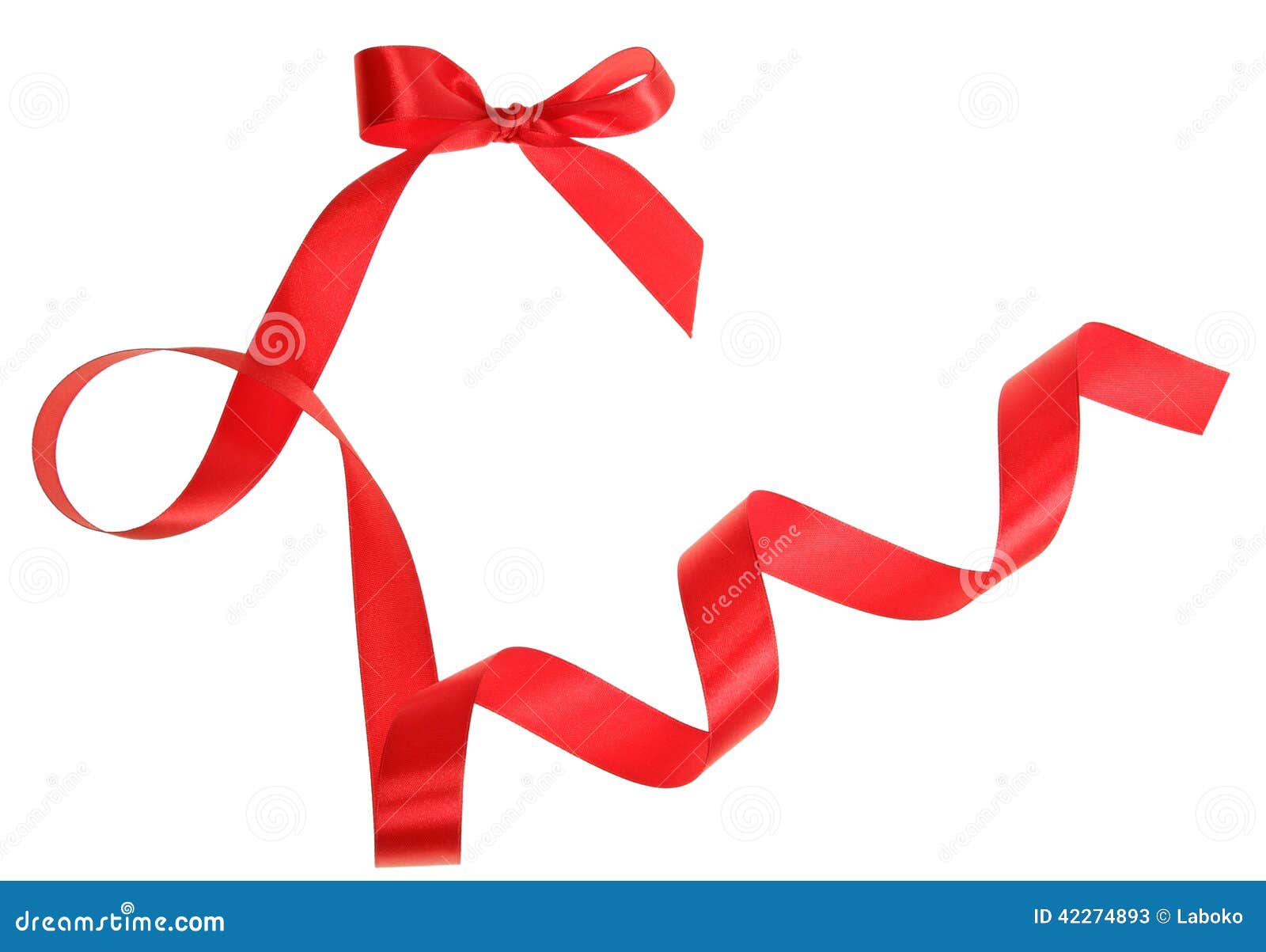 Red ribbon with bow stock image. Image of event, curved - 42274893