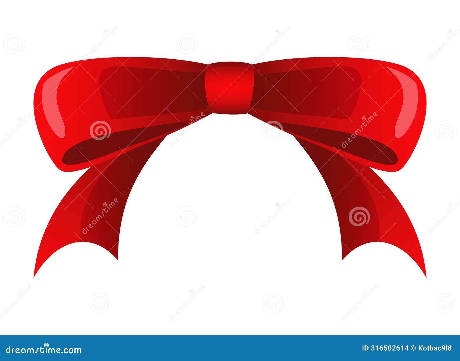 Red ribbon bow. stock vector. Illustration of shiny - 316502614