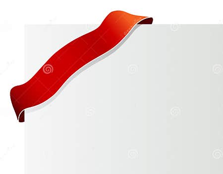 Red Ribbon in the Corner. Vector Stock Vector - Illustration of ...