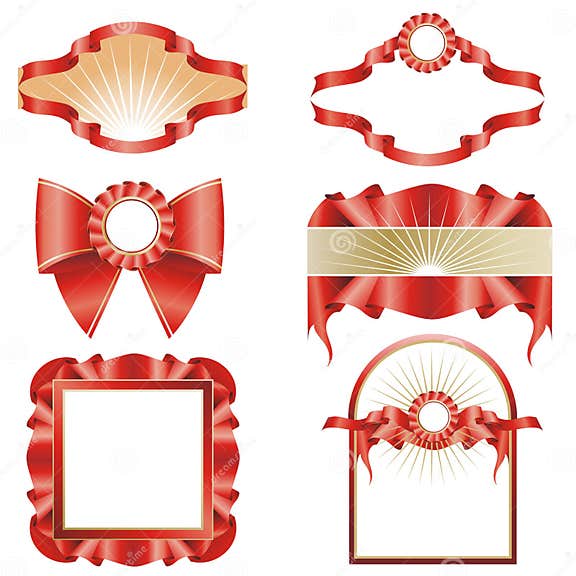 Red Ribbon Designs stock vector. Illustration of abstract - 8172946