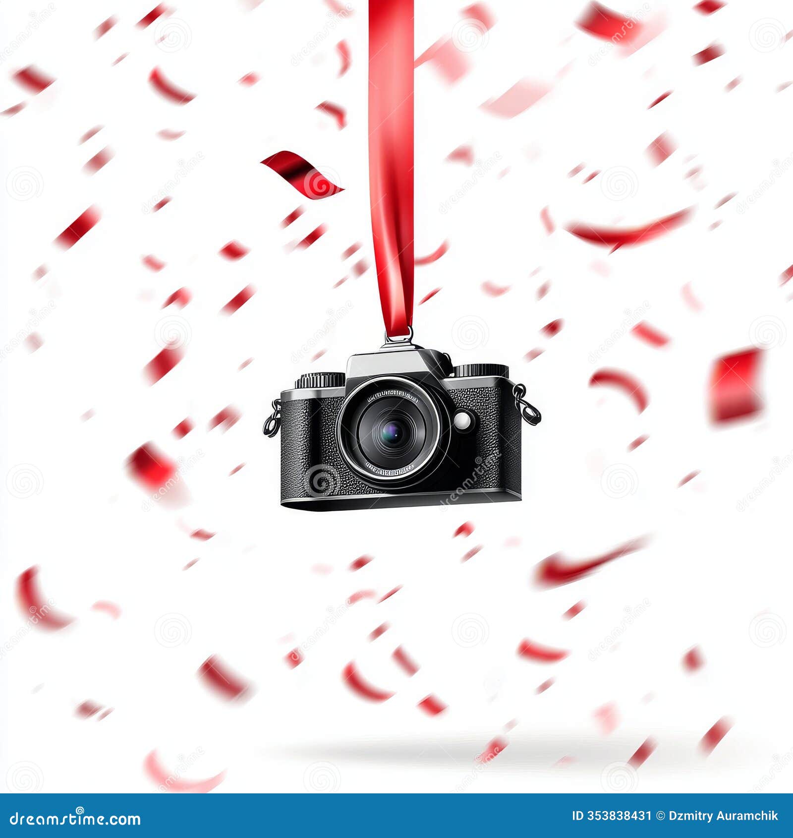 A Red Ribbon Effect is Produced by a Modern 3D Pendulum Graphic on a ...