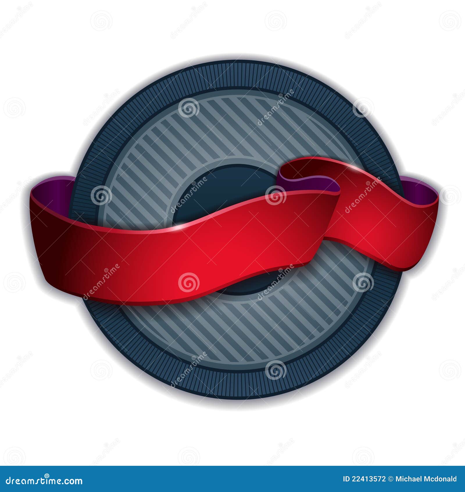 Red ribbon emblem stock vector. Illustration of award - 22413572
