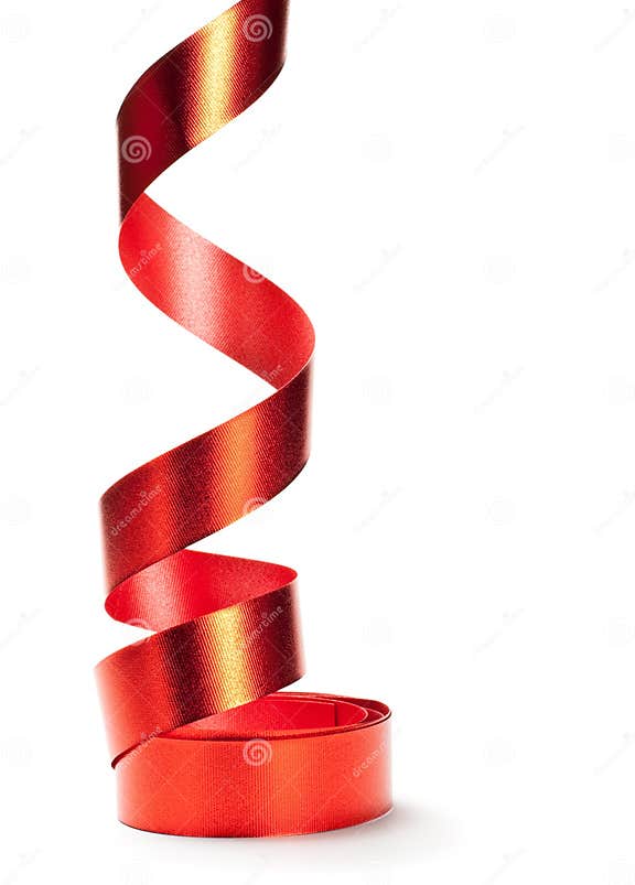 Red ribbon falling down stock image. Image of isolate - 14452275