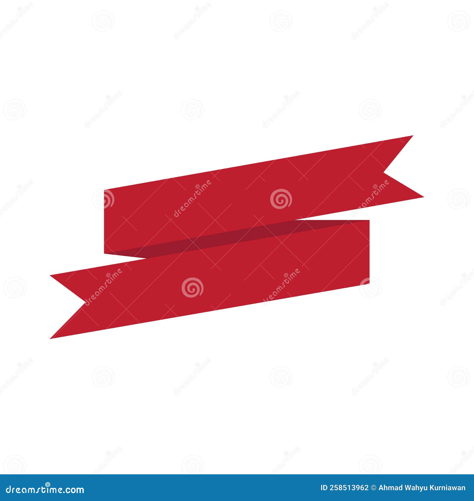 Red ribbon flat design stock vector. Illustration of element - 258513962
