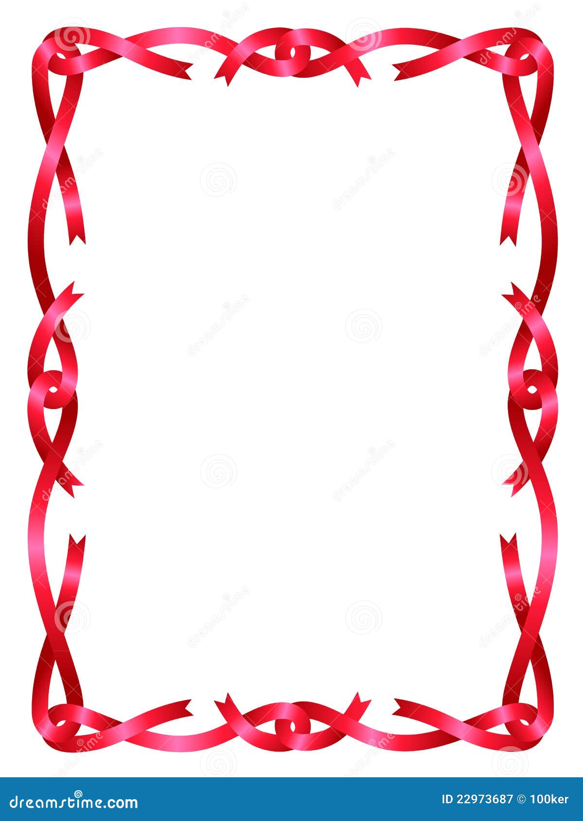 Red Ribbon Frame Isolated on White Stock Vector - Illustration of award ...