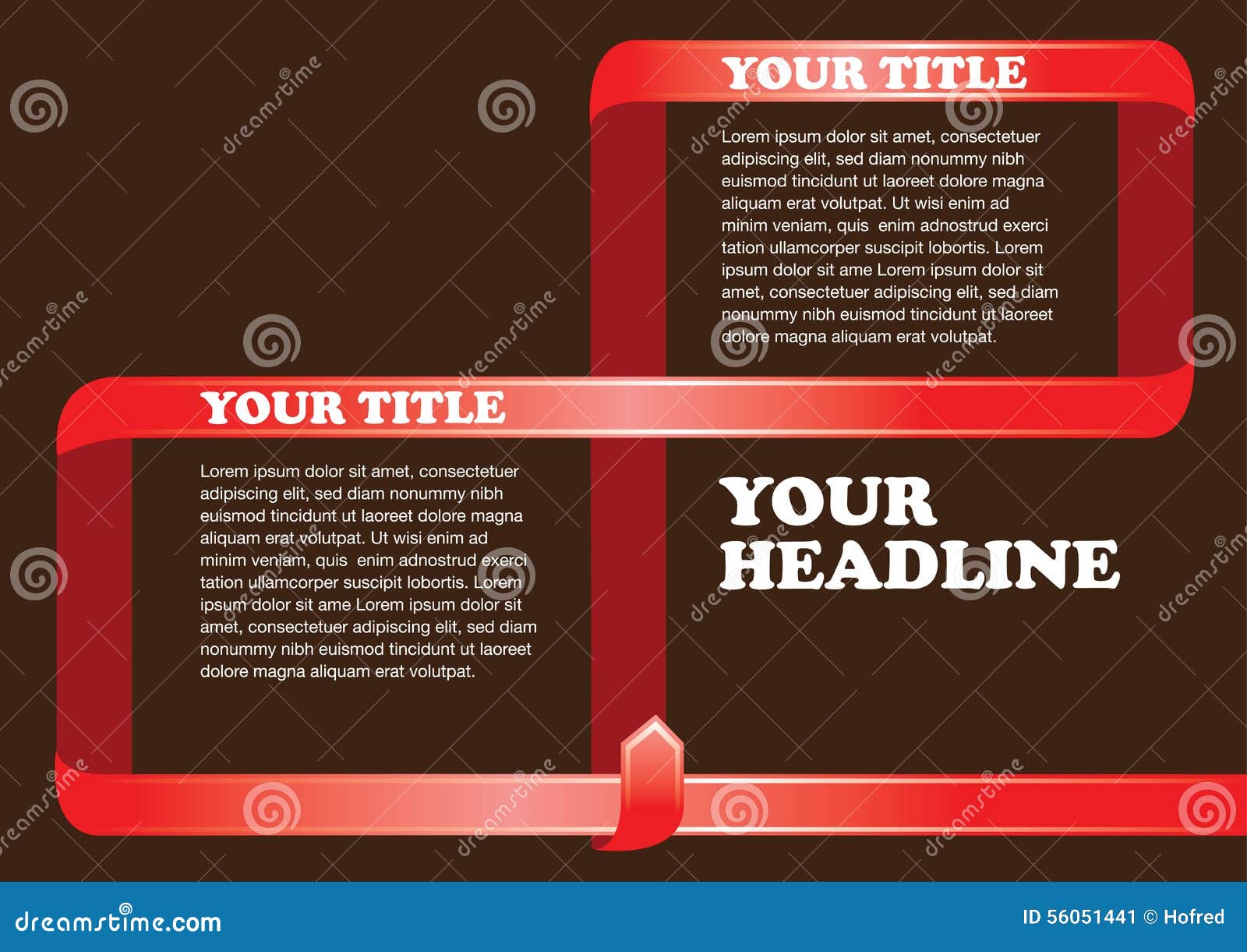 Red Ribbon Frame Vector Layout Stock Vector - Illustration of design ...