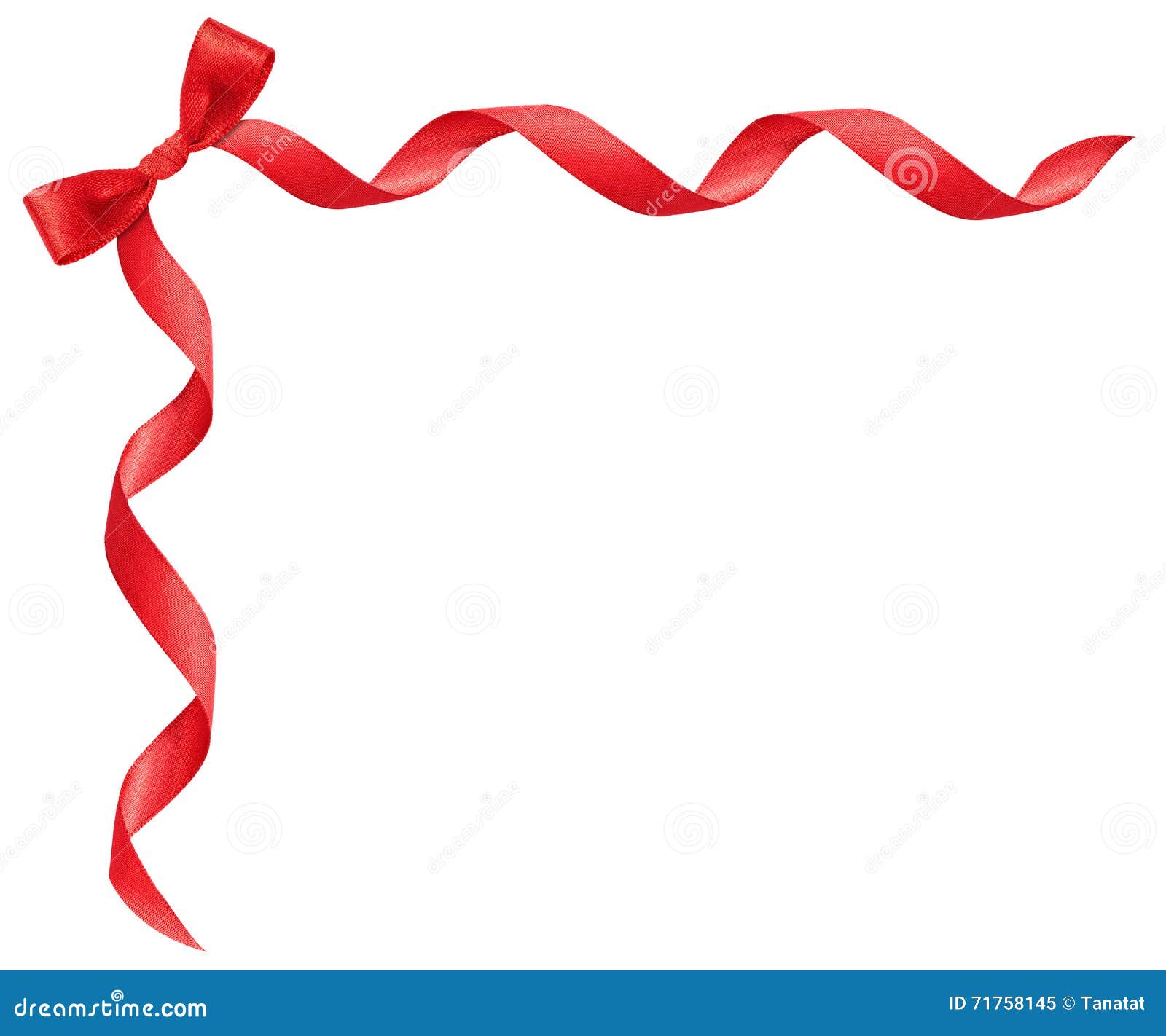Red ribbon frame on white stock image. Image of close - 71758145