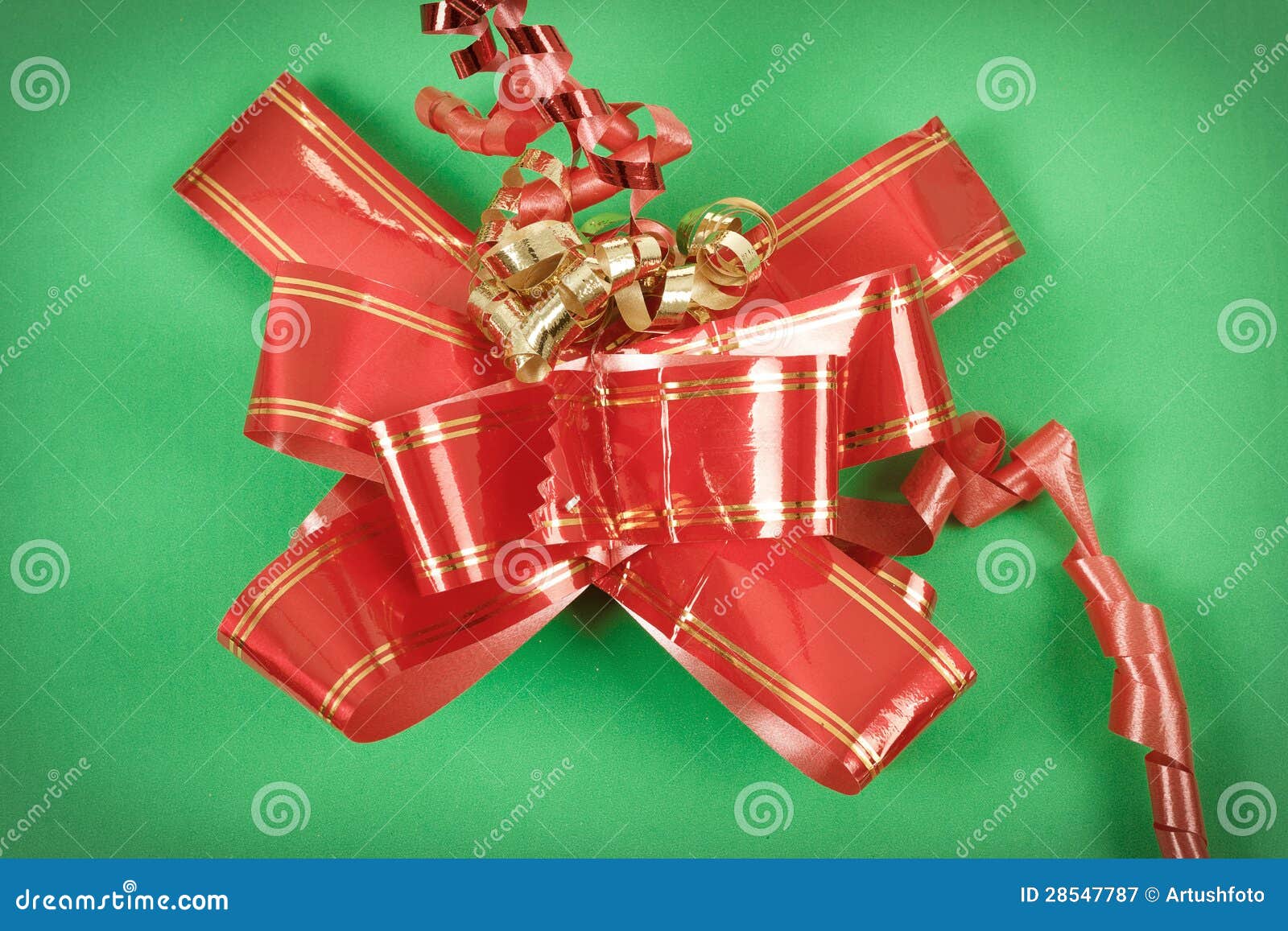Red ribbon on gift stock image. Image of event, decoration - 28547787