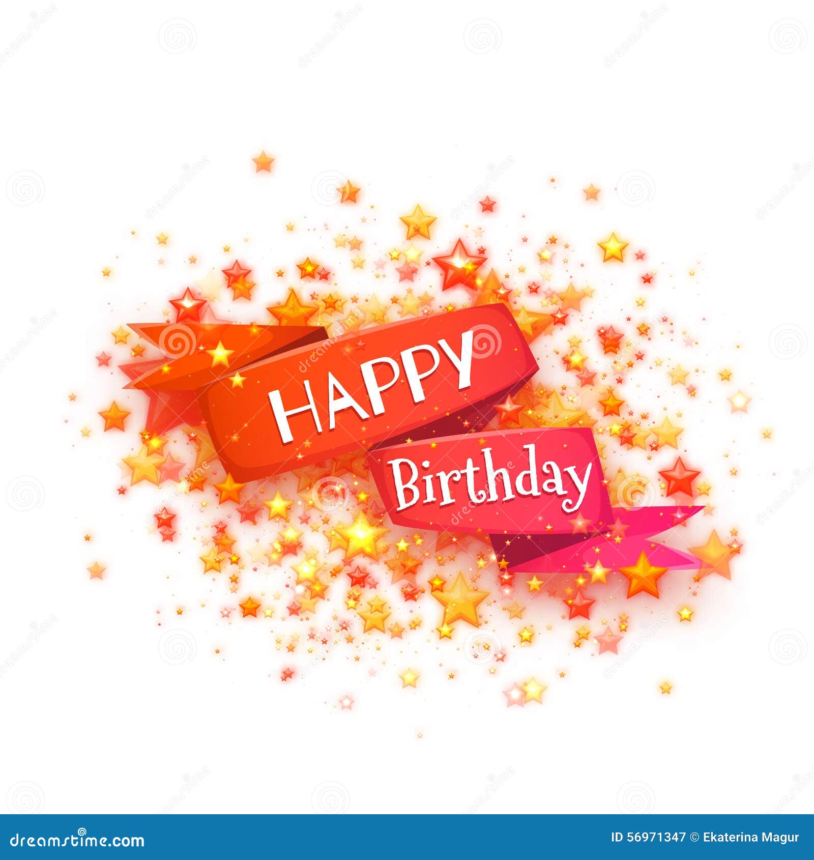 Red Ribbon with Happy Birthday Title. Vector Stock Vector ...