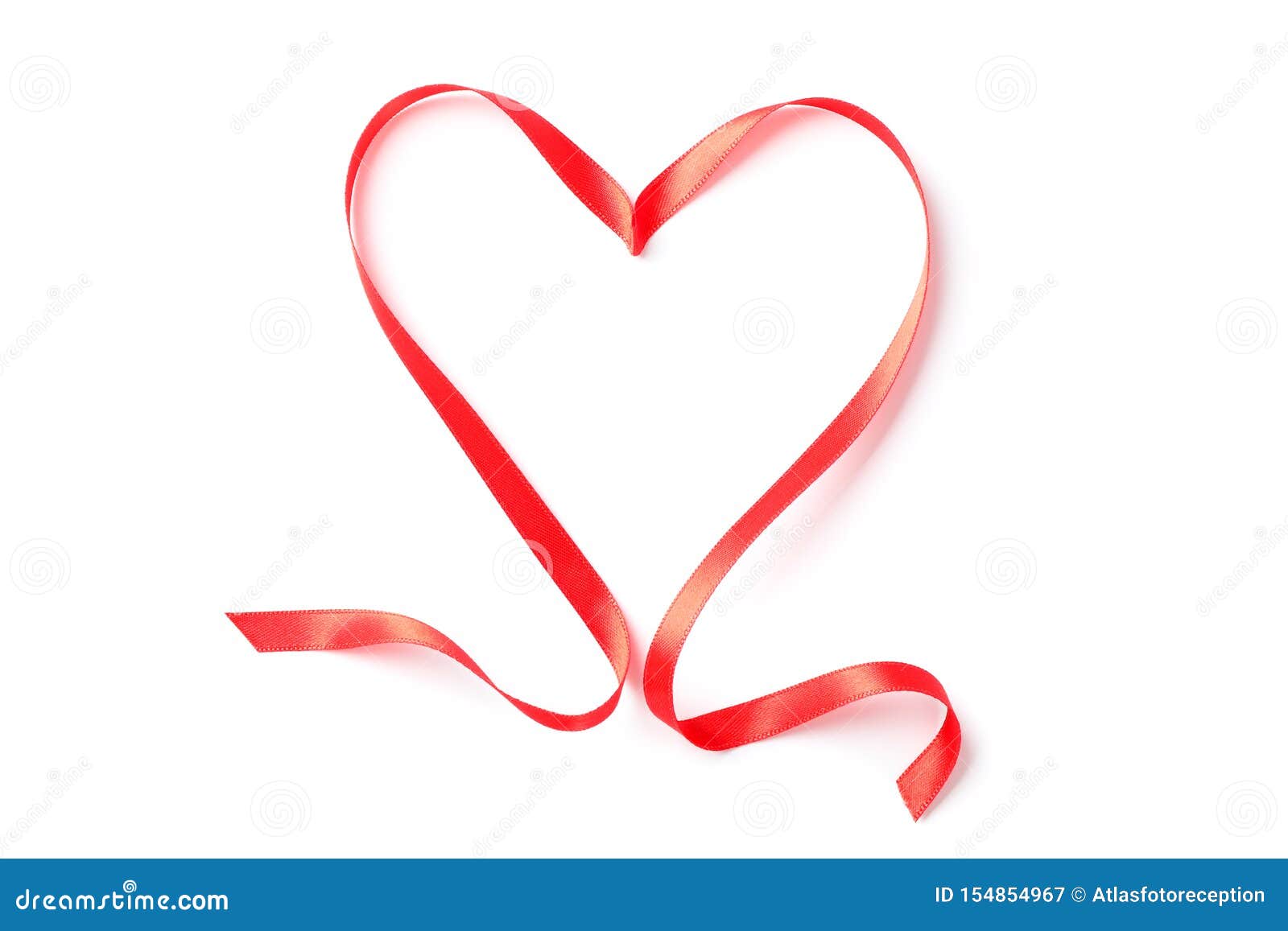 Red ribbon heart isolated stock image. Image of creative - 154854967