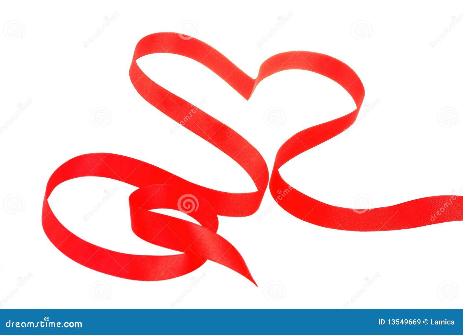 Red ribbon in heart shape stock image. Image of love - 13549669