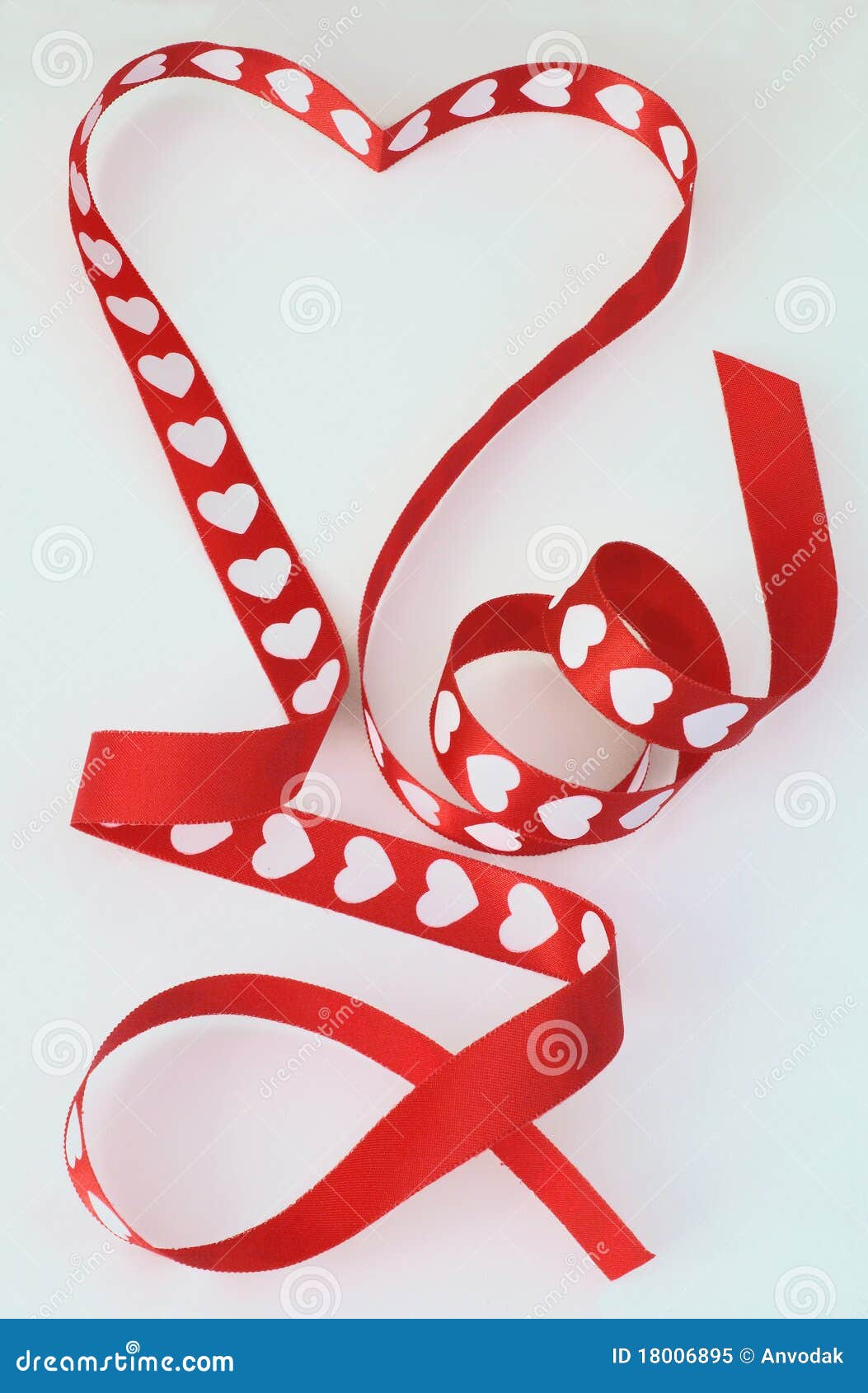 Red Ribbon in the Heart Shape Stock Image - Image of love, romance ...