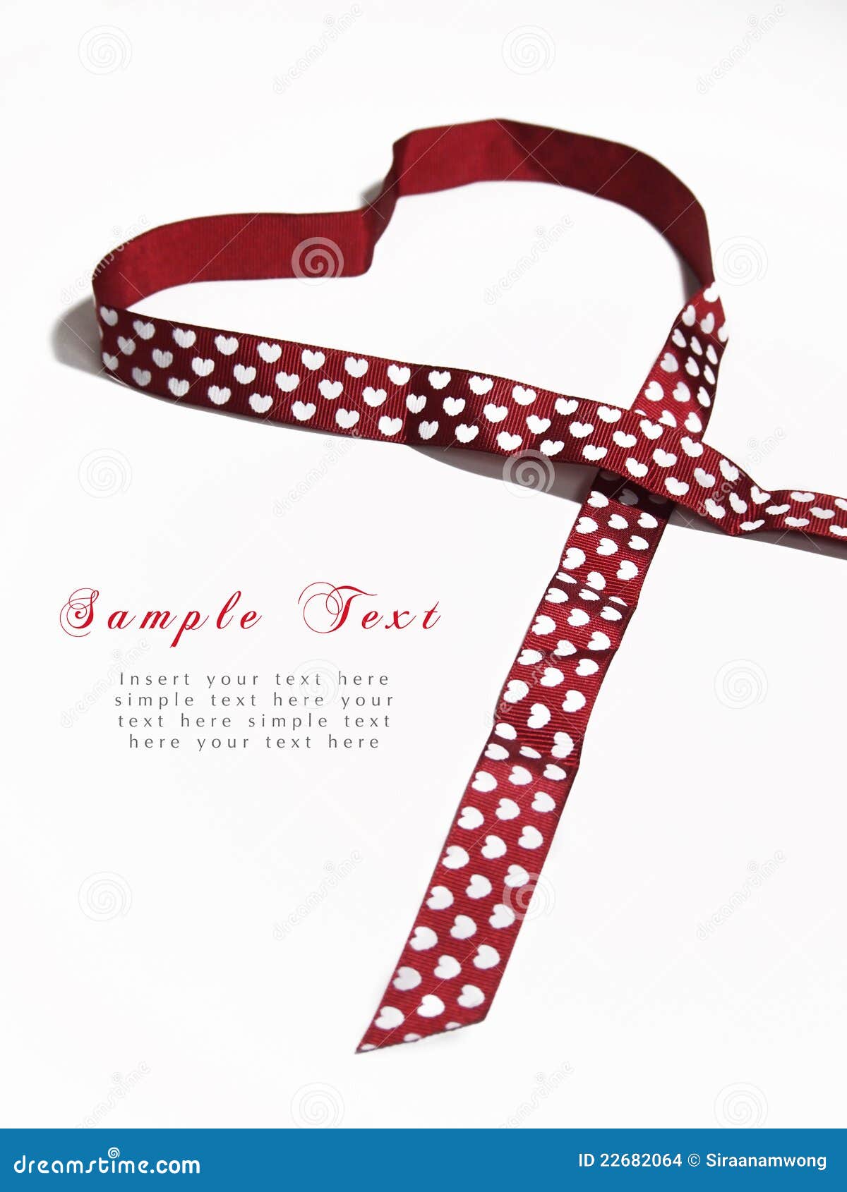Red Ribbon with Heart Shape Stock Photo - Image of feelings ...