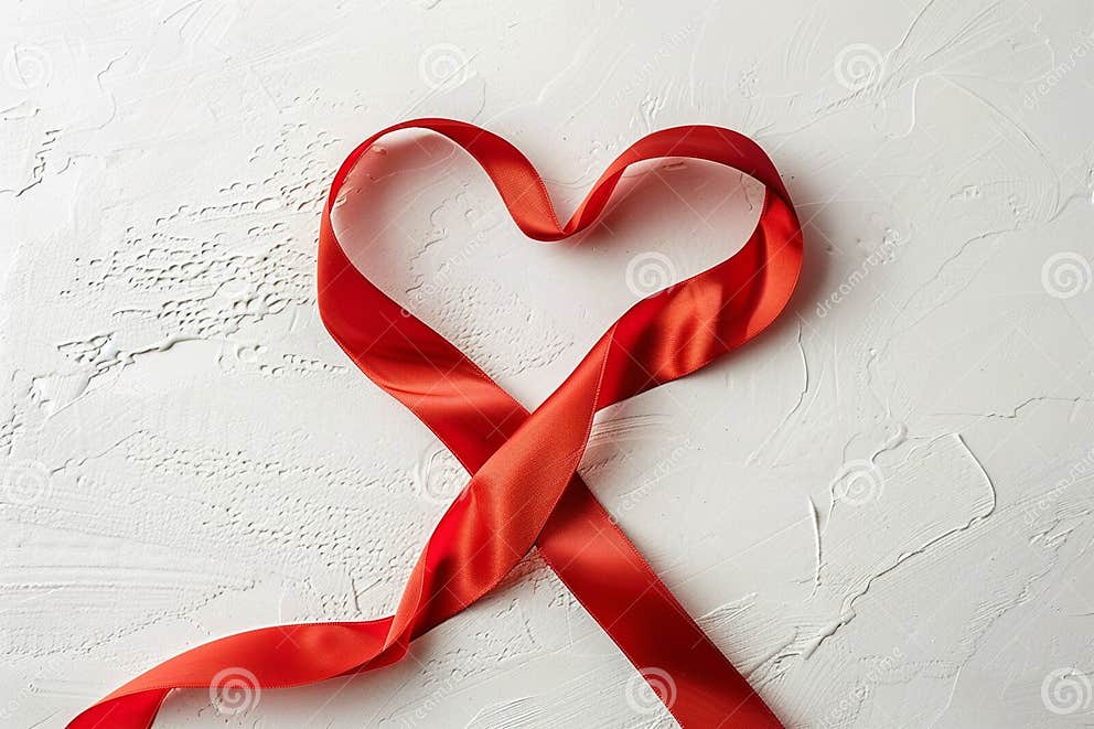 Red Ribbon Heart Shape stock illustration. Illustration of silk - 332938021