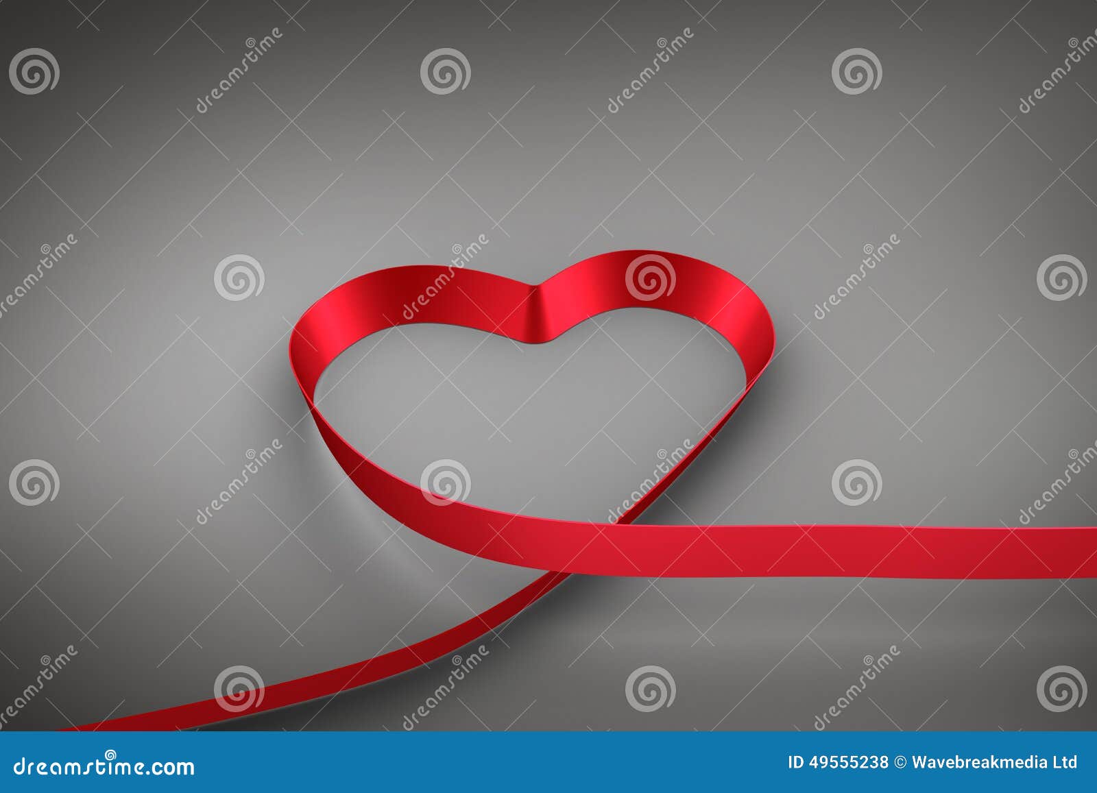 Red Ribbon in a Heart Shape Stock Illustration - Illustration of ...