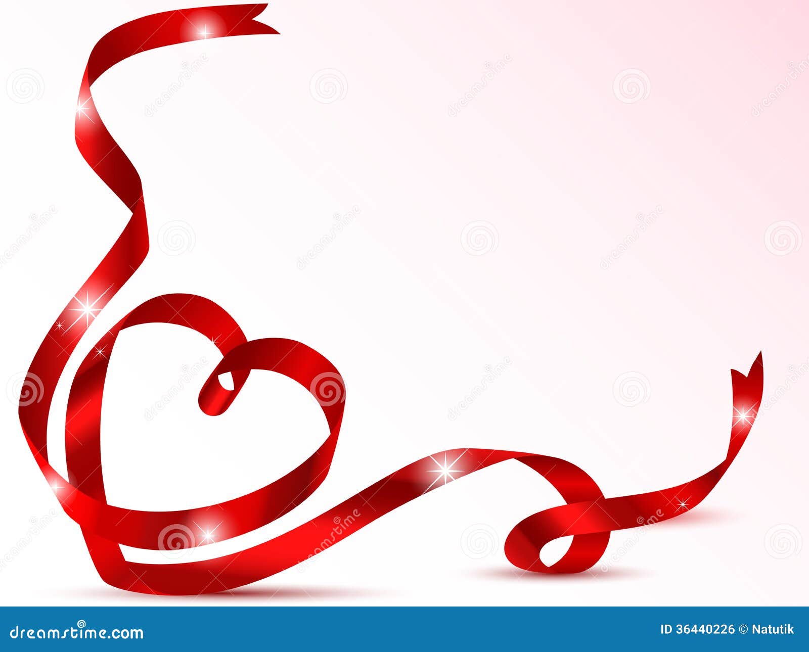 Red ribbon heart stock vector. Illustration of greeting - 36440226