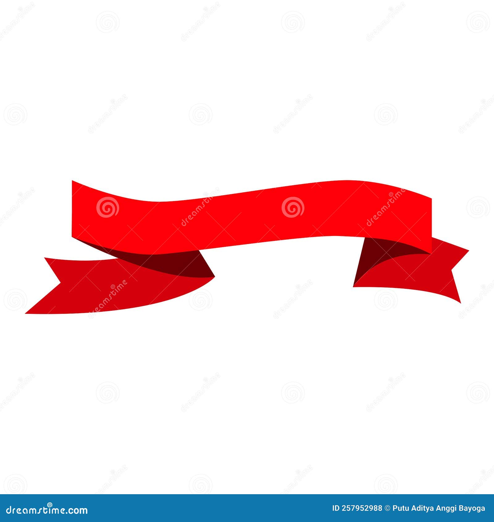 Cartoon red ribbon stock vector. Illustration of flat - 257952988
