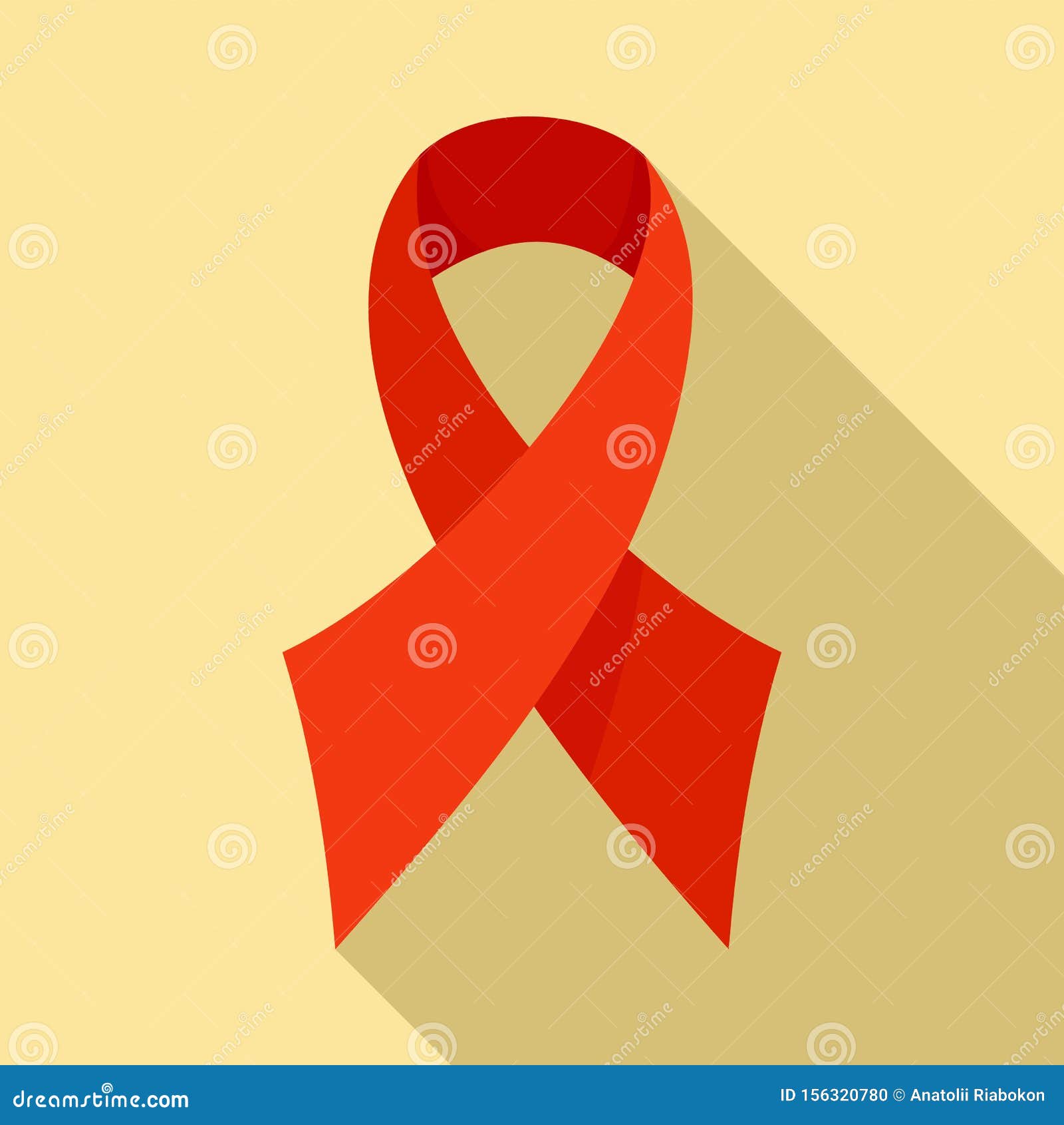 Red Ribbon Icon, Flat Style Stock Vector - Illustration of element ...