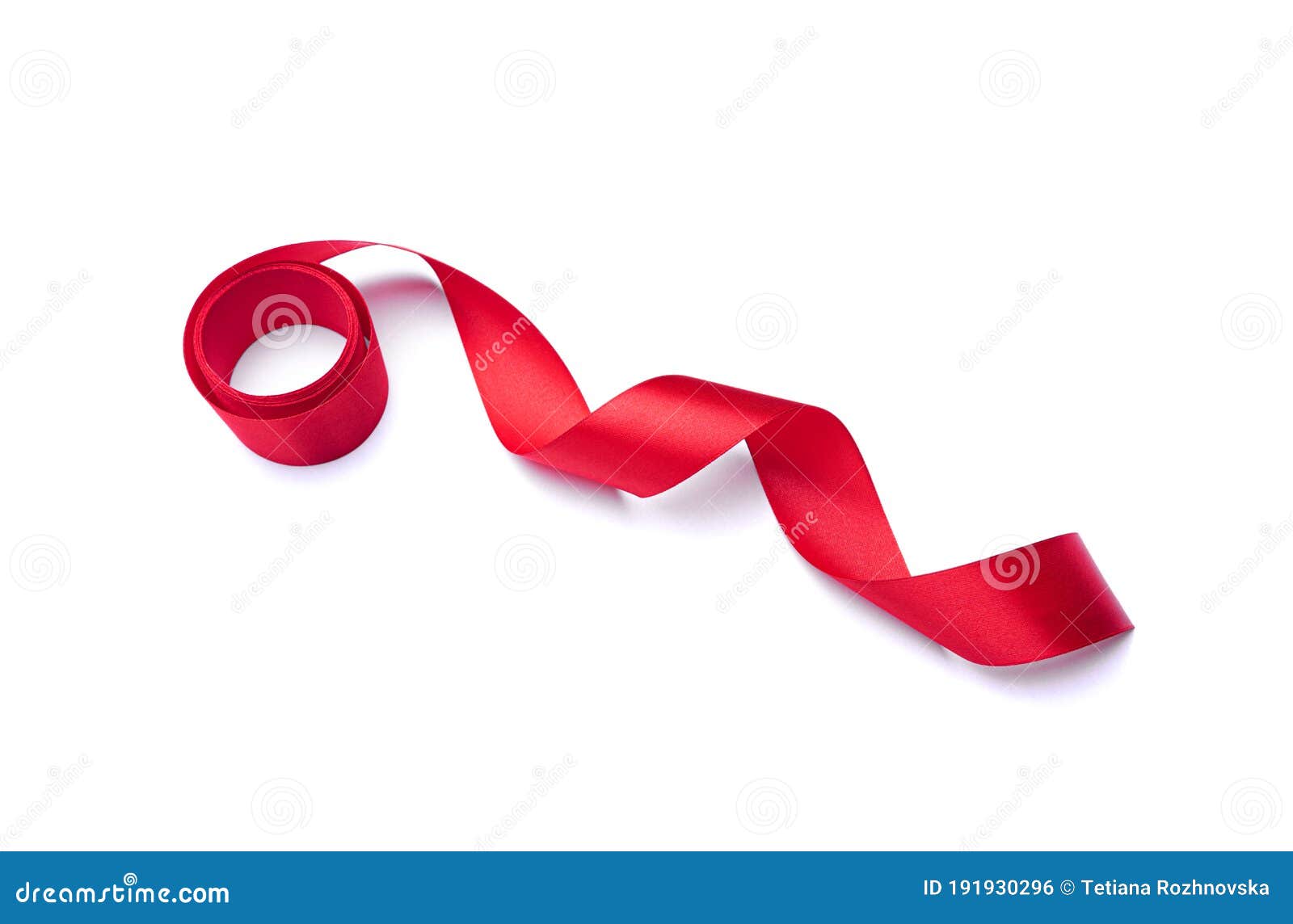 Red Ribbon Isolated on White Background. Stock Photo - Image of ...