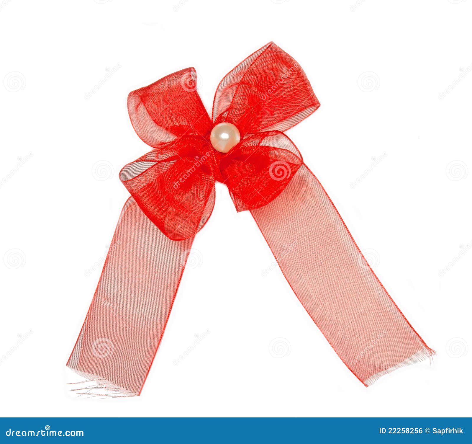 Red Ribbon Isolated on White Background Stock Photo - Image of ...