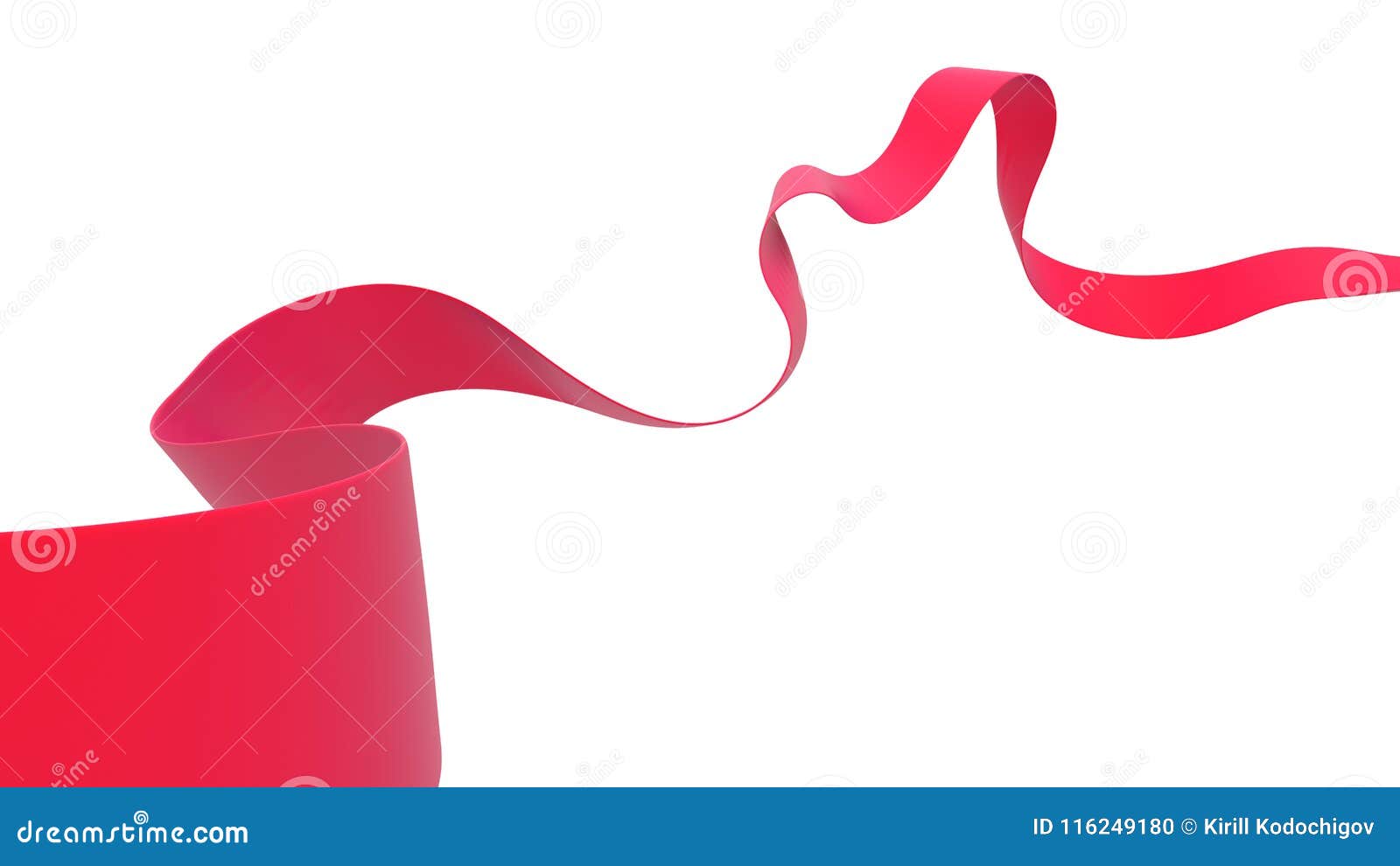 Red Ribbon Isolated on White Background. 3d Render Stock Illustration ...