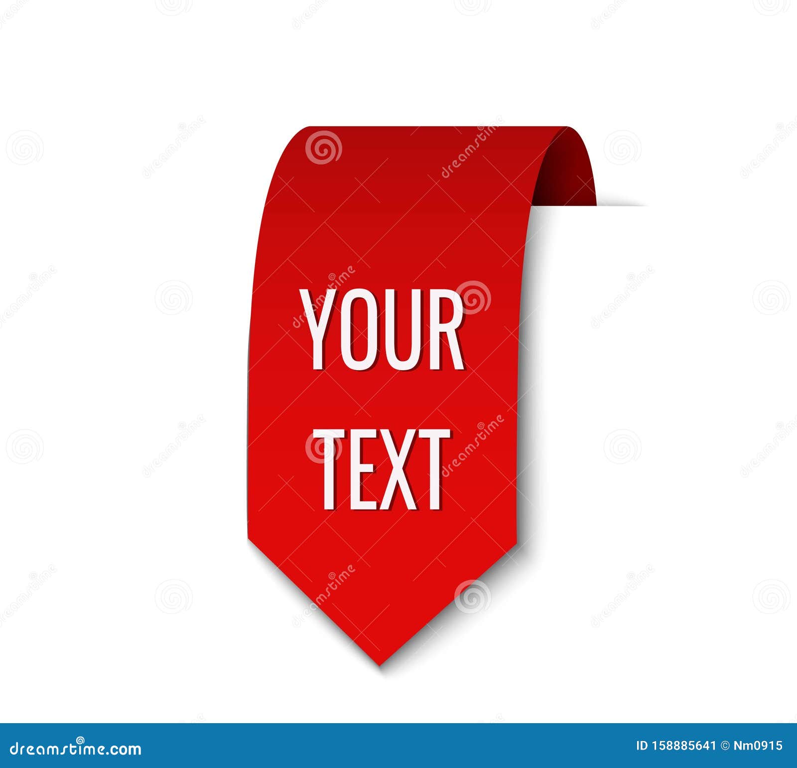 Red Ribbon Label Design. Vertical Tag Banner. Isolated Vector Image ...