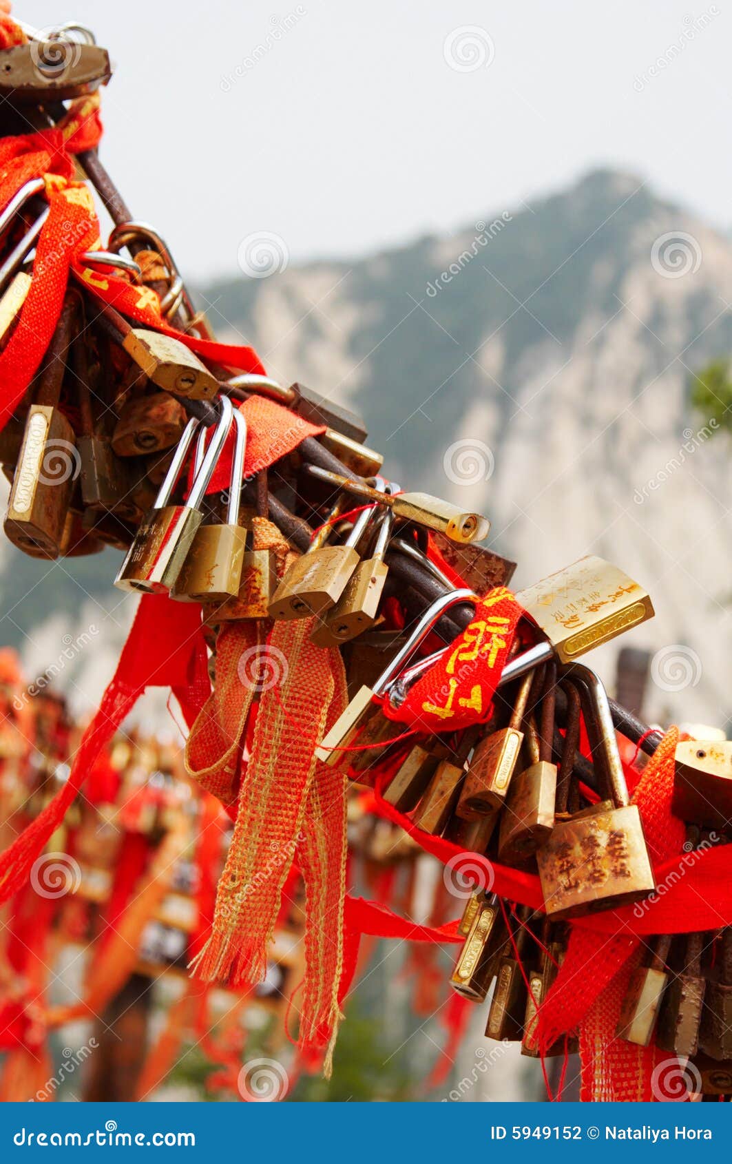 Red ribbon and locks stock photo. Image of ribbon, chain - 5949152