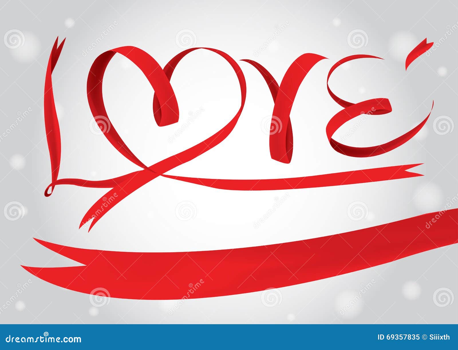Red ribbon love wording stock vector. Illustration of decoration - 69357835