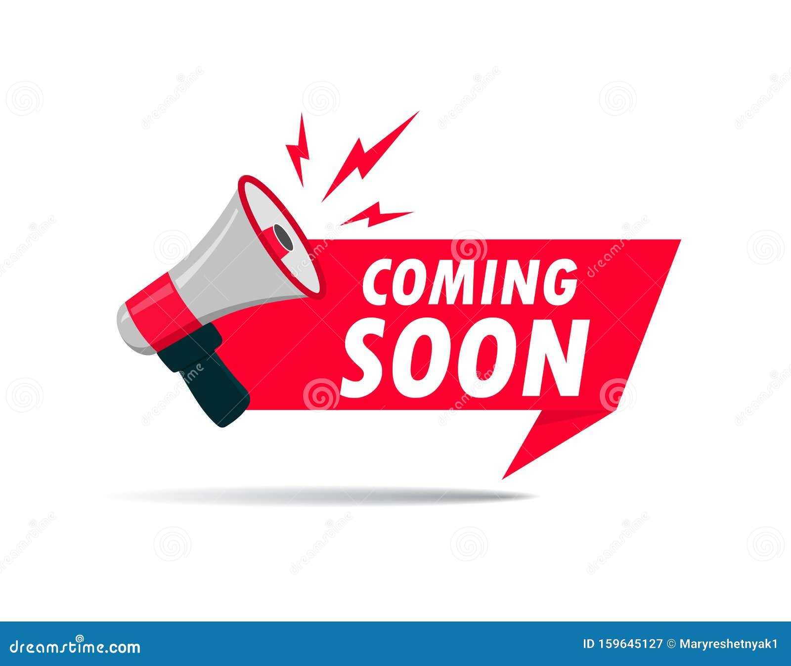 Red Ribbon with Megaphone and Text. Announce Promote Poster with ... Red Ribbon with Megaphone and Text. Announce Promote Poster with ...