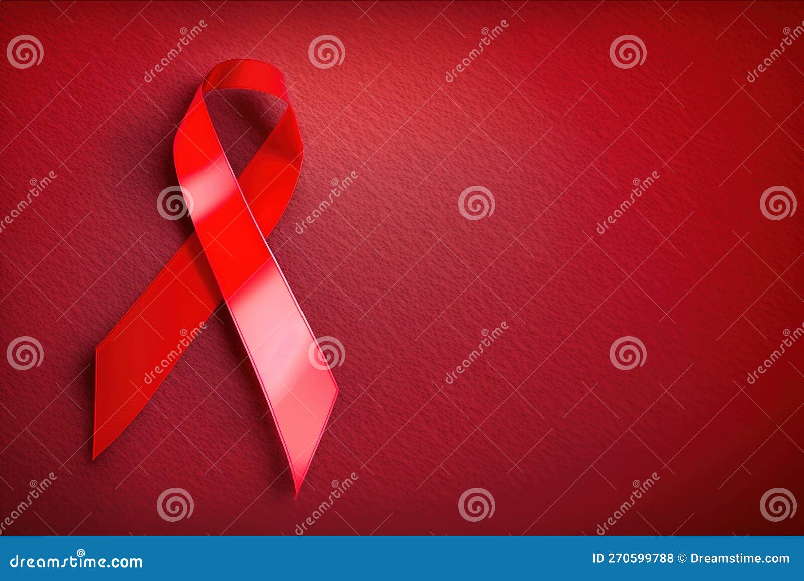 Red Ribbon with Negative Space for Copy, International AIDS Day Stock ...