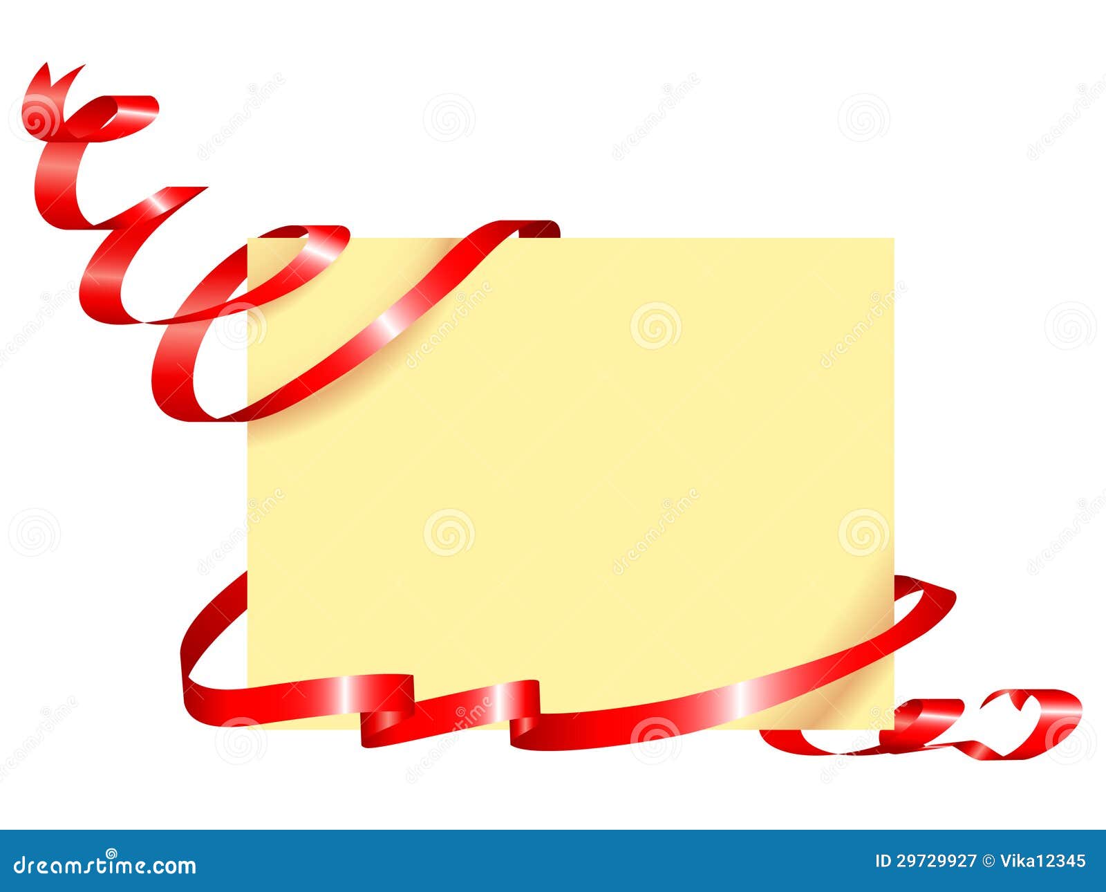 Ribbon with paper stock vector. Illustration of mail - 29729927