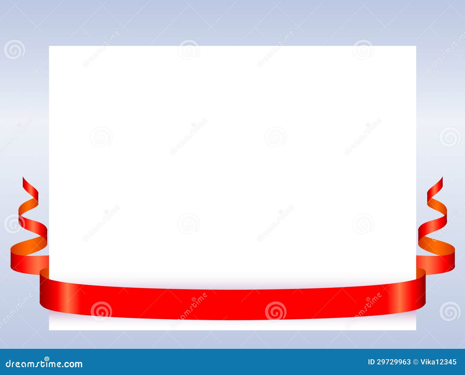 Red ribbon with paper stock vector. Illustration of leaflets - 29729963