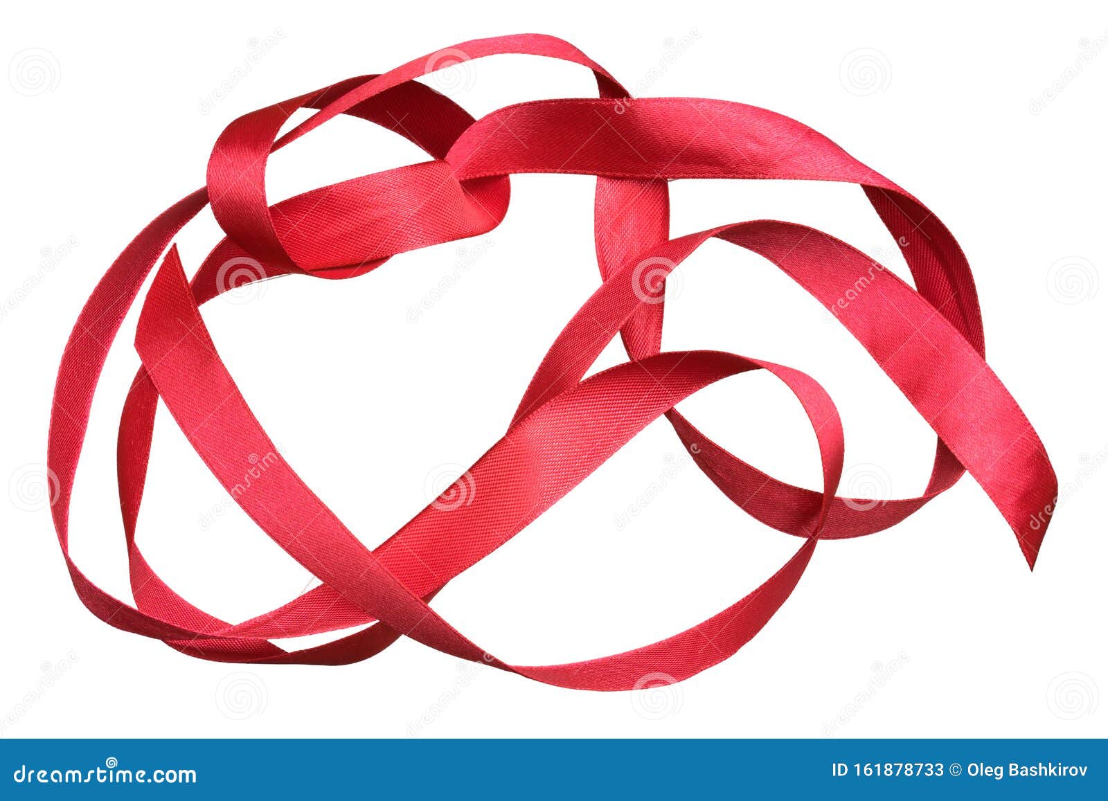 Red Ribbon Pieces on White Background Stock Image - Image of decorative ...